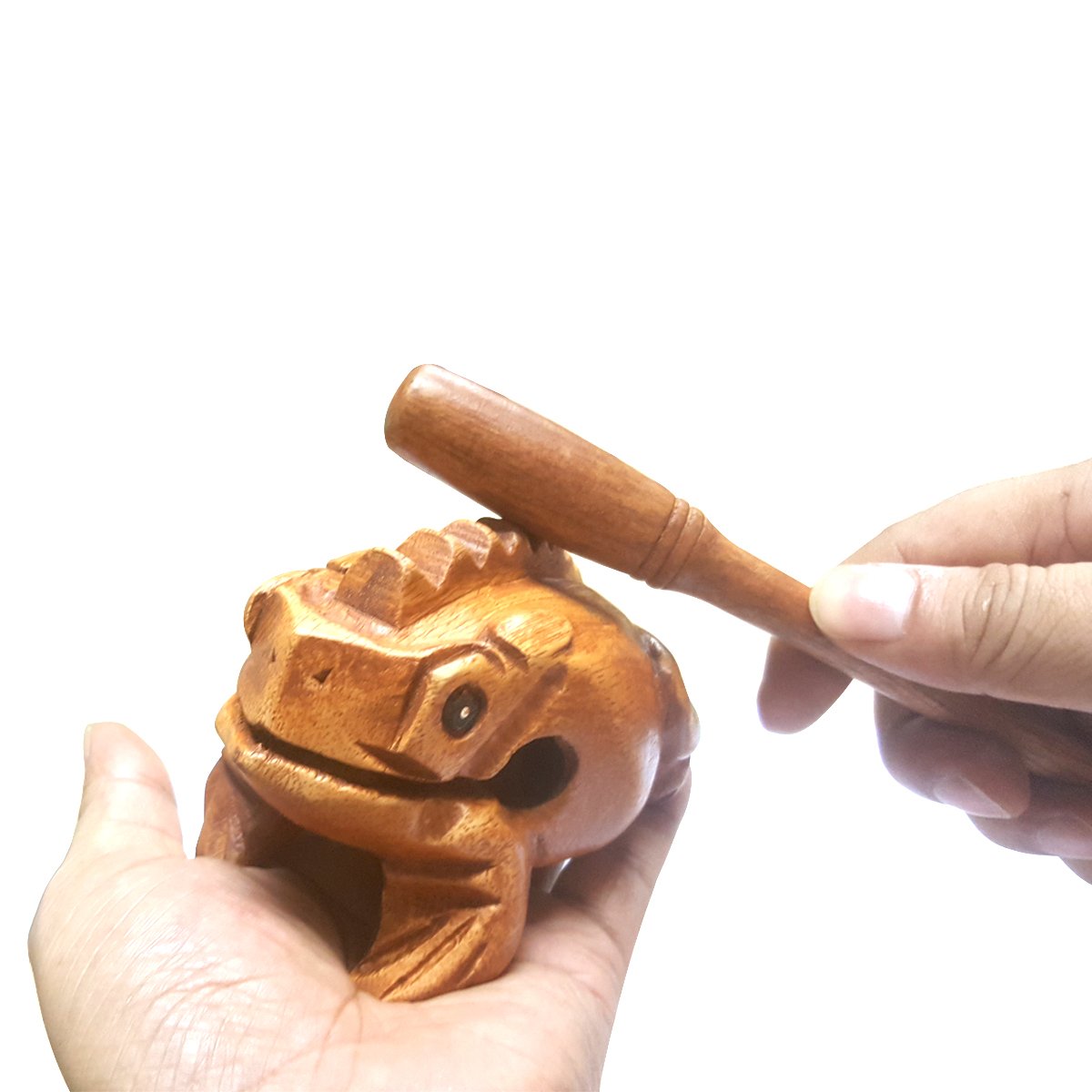 Wood Frog Guiro Rasp Wooden Handcraft Musical Instrument Tone Block Medium 4 Inch Wood Toy