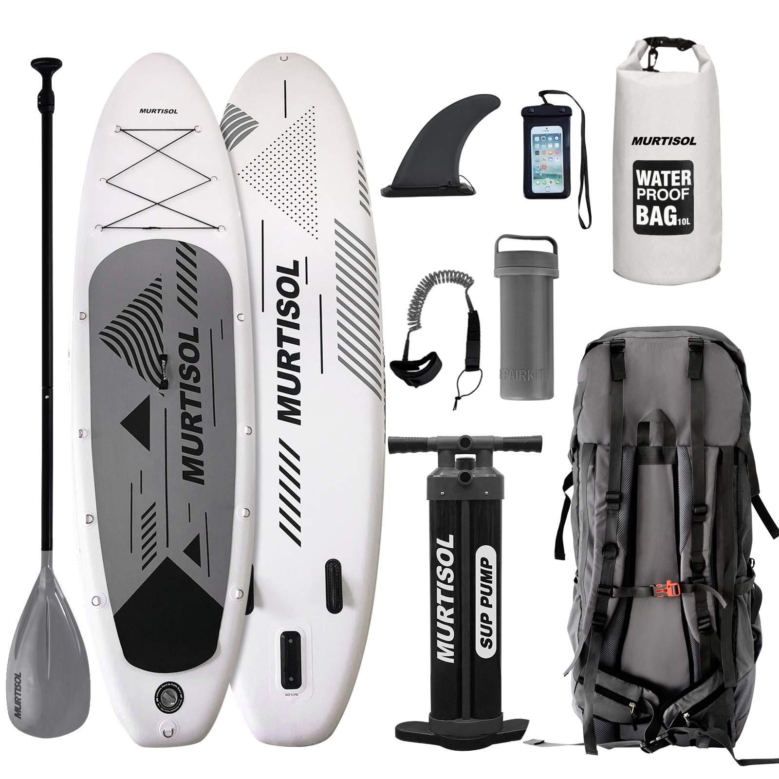urtisol Inflatable Paddle Board Stand Up Paddle Board ISUP, Memphis Black