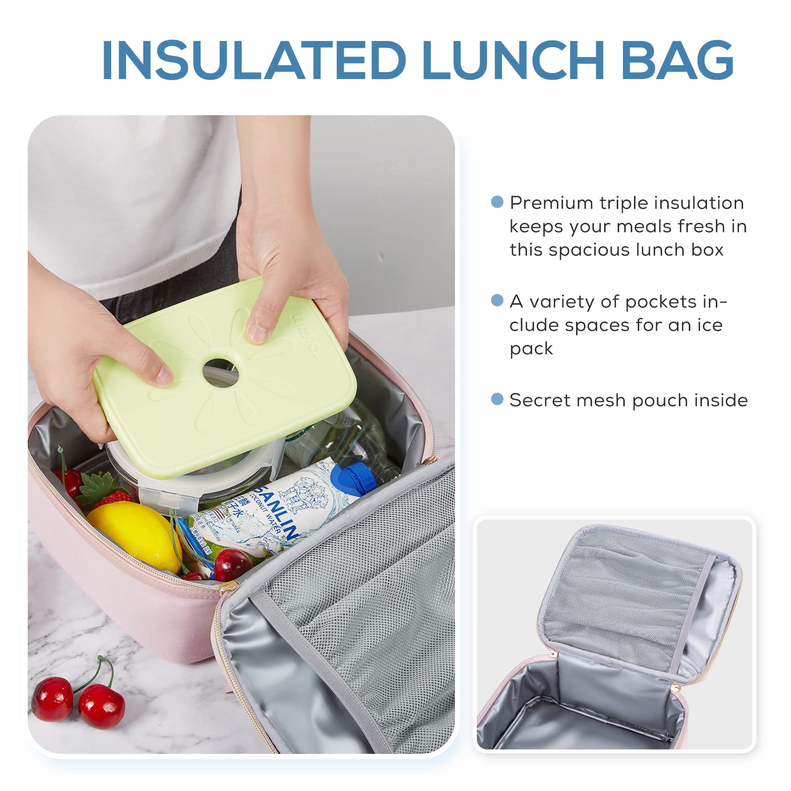 TOURIT Lunch Bag and 2 Ice Packs Bargain Perfect Combination