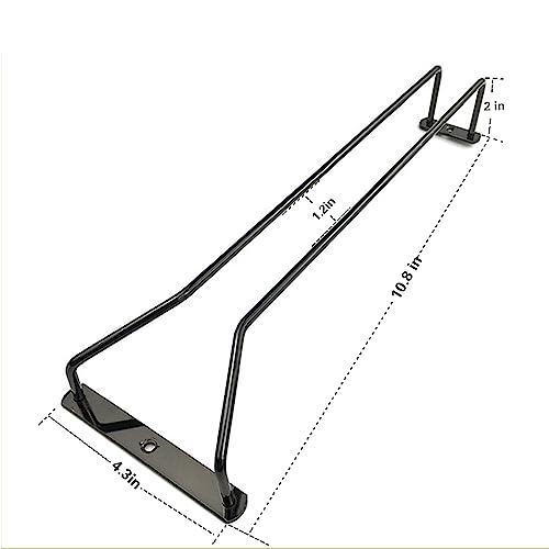 SYZJGCCR 10.6 inch Single Rail Wine Glass Rack, Black, 2Pcs