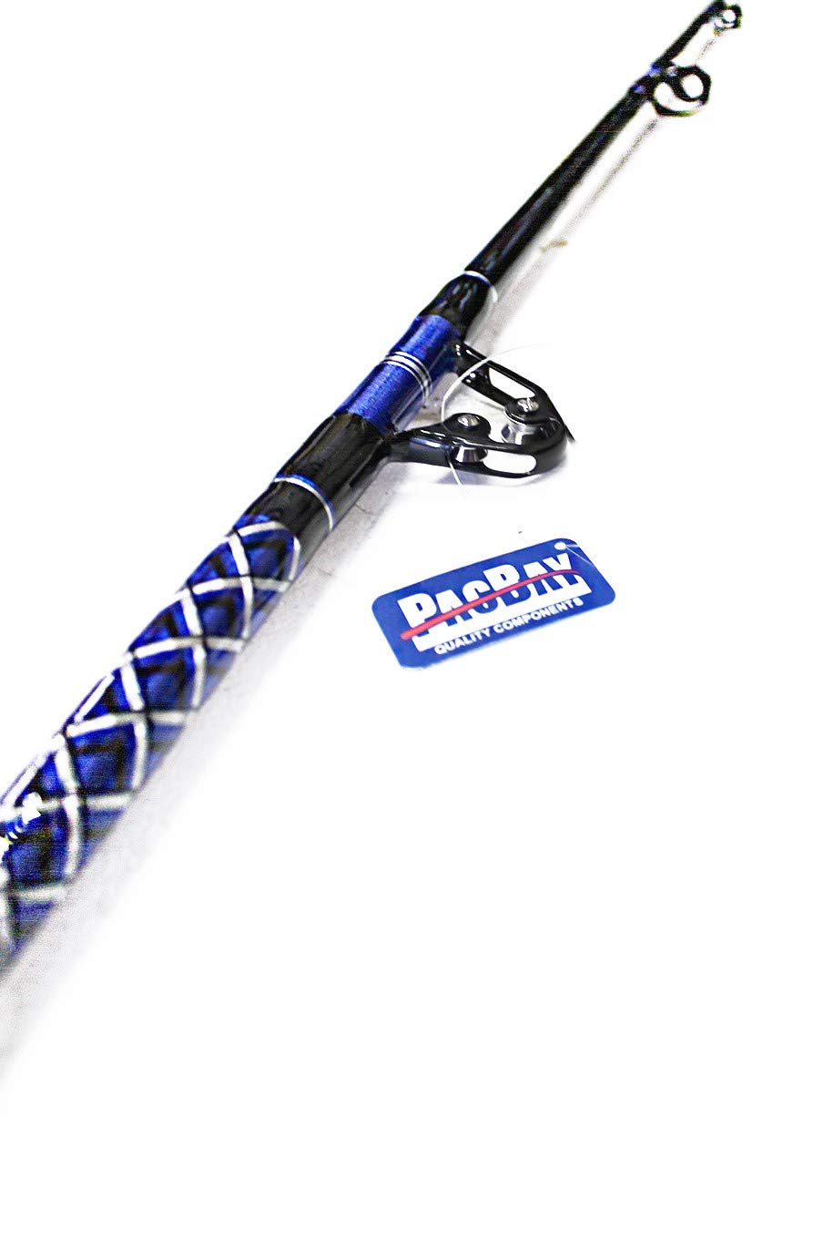 Xcaliber Marine Pair (2) Tournament Series 30-80lb Saltwater Trolling Rod w/Pac Bay Guides (Blue & Silver)