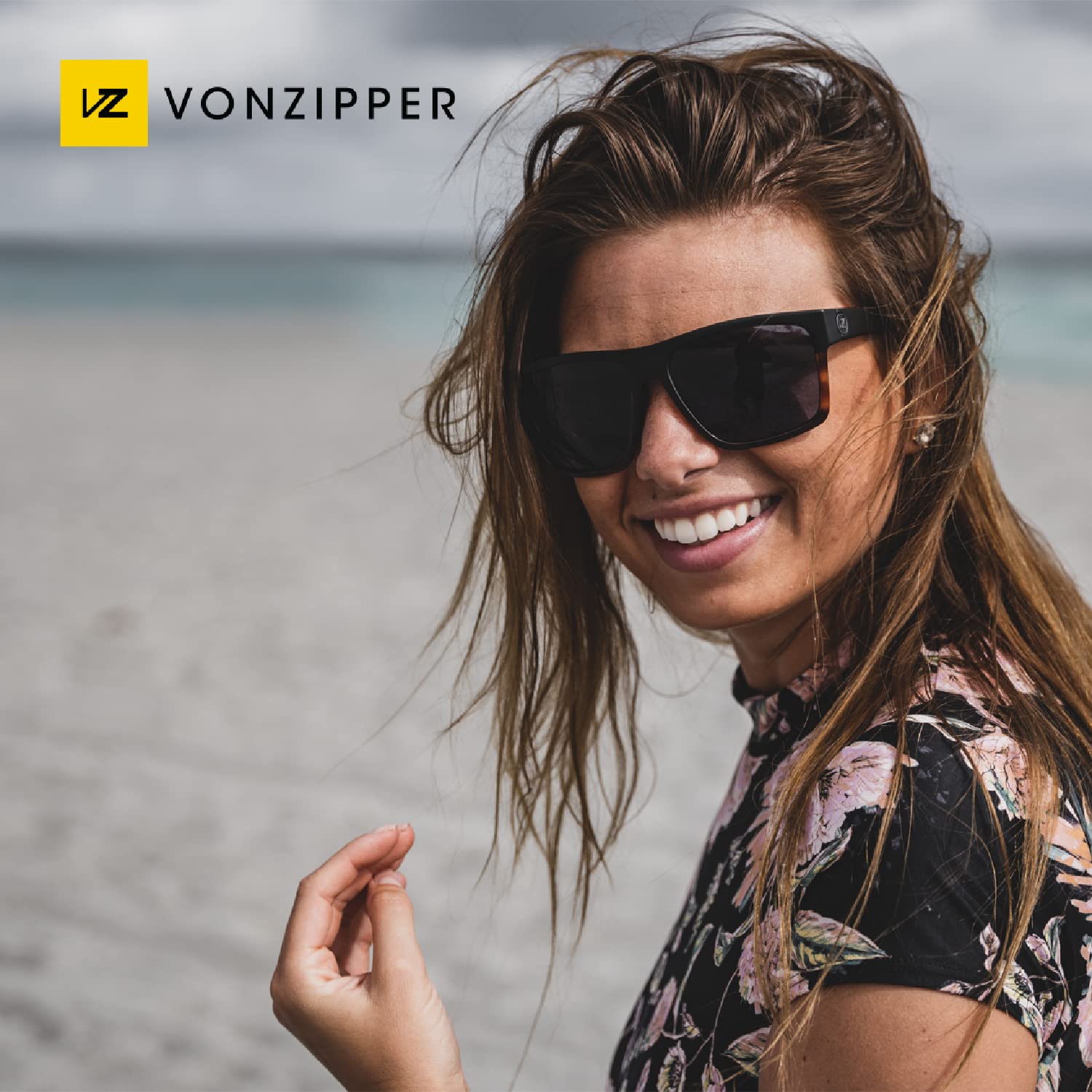 VonZipper womens Dipstick Sunglasses, Black Satin/Grey, 60 mm US