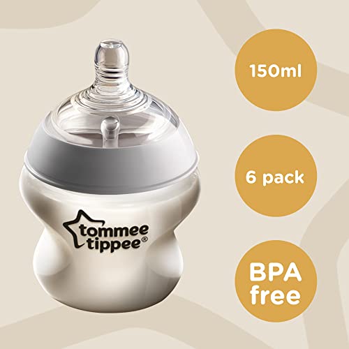 Tommee Tippee Closer to Nature 150 ml/5fl oz Feeding Bottles (6-Pack)