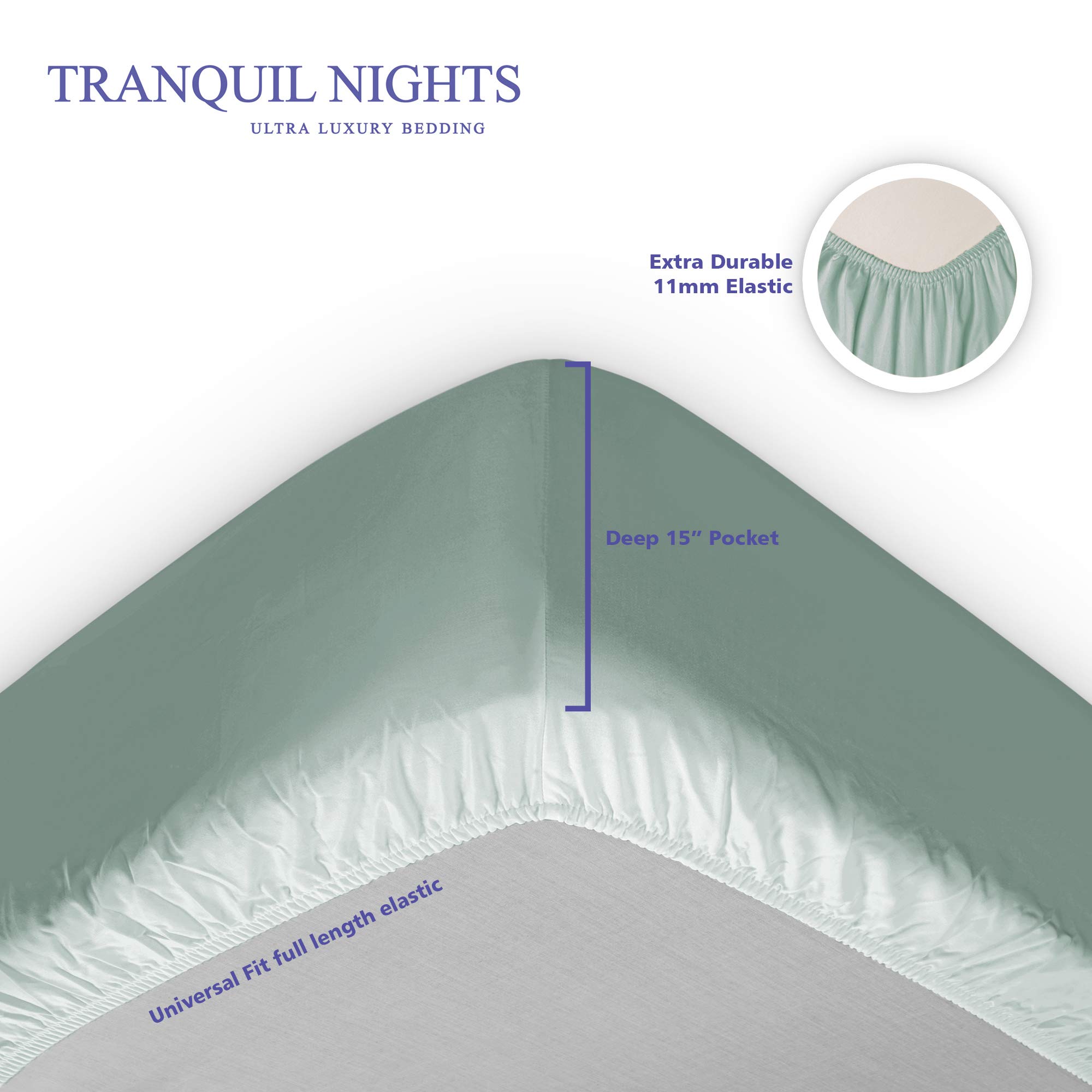 TRANQUIL NIGHTS - 600 Thread Count 100% Cotton Bed Sheet Set, 4-Piece Taupe Queen Size Sheets, Soft & Silky Sateen Weave Luxury Bedding, Deep Pocket Sheets to Fit Upto 17" Mattress