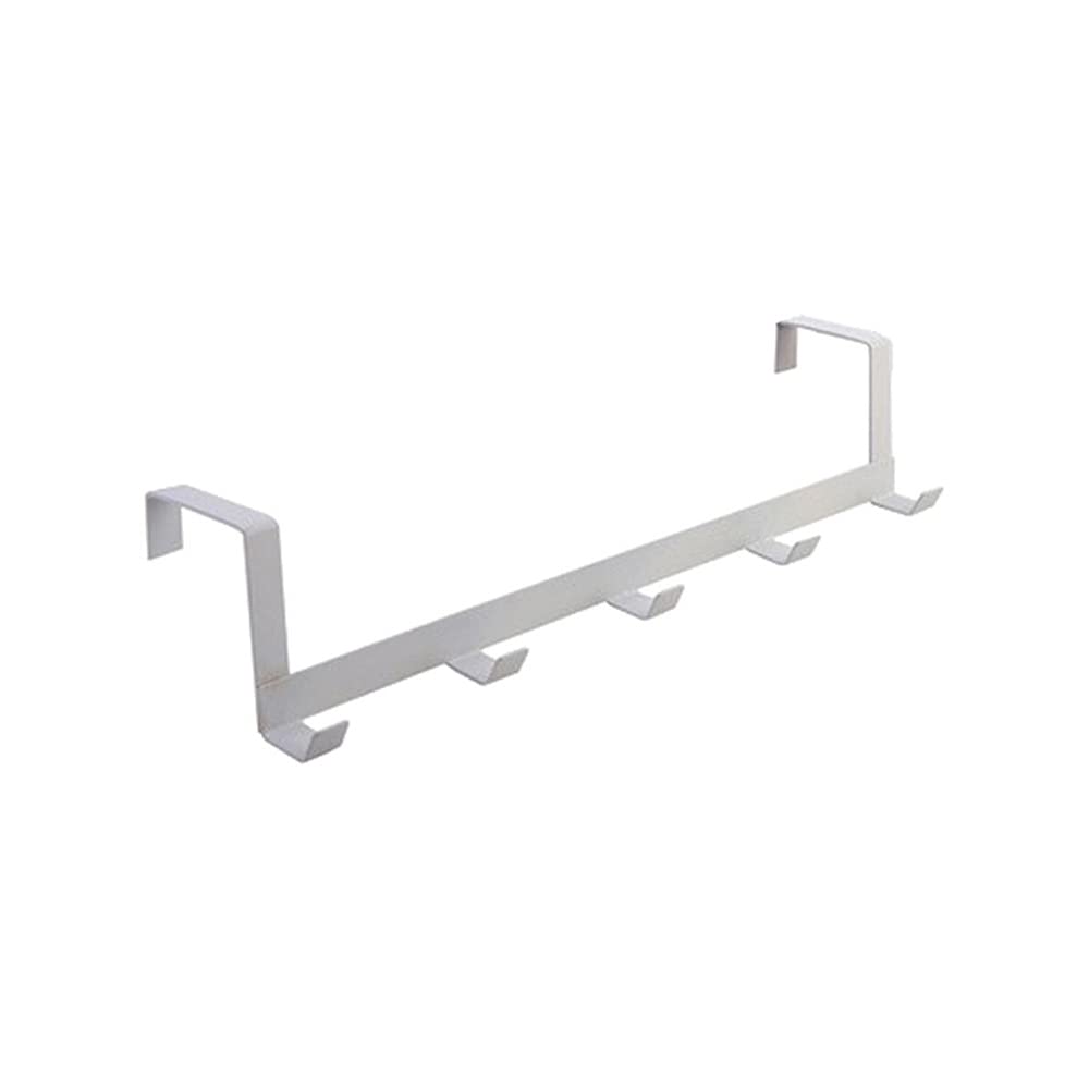 ZILZAL Metal Hooks for Hanging 2 Pcs Over The Door 5 Hooks Home Bathroom Organizer Rack Clothes Coat Hat Towel Hanger Shelf