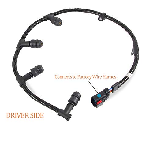 Wztepeng Glow Plug Harness with 8 pcs Glow Plugs Compatible with 2004-2010 Ford 6.0 Powerstroke F-250 F-350 F-450 E-350 E-450 Super Duty,Replace Part # 5C3Z-12A690-A 4C2Z-12A690-AB