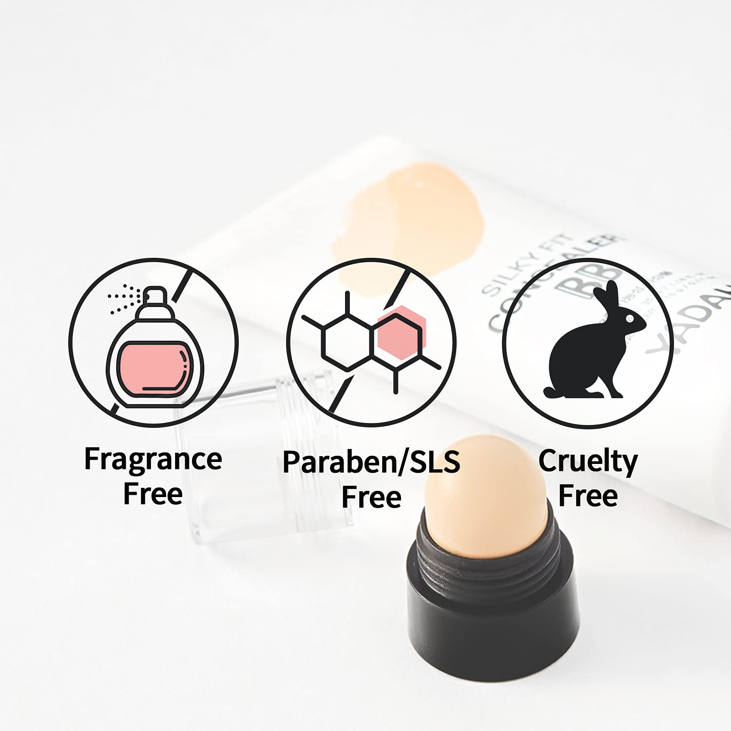 YADAH Silky Fit Concealer BB Power Brightening 1.18 Ounce 21 Light Beige, 2 in 1 Base Makeup Natural Ingredients Foundation Cream
