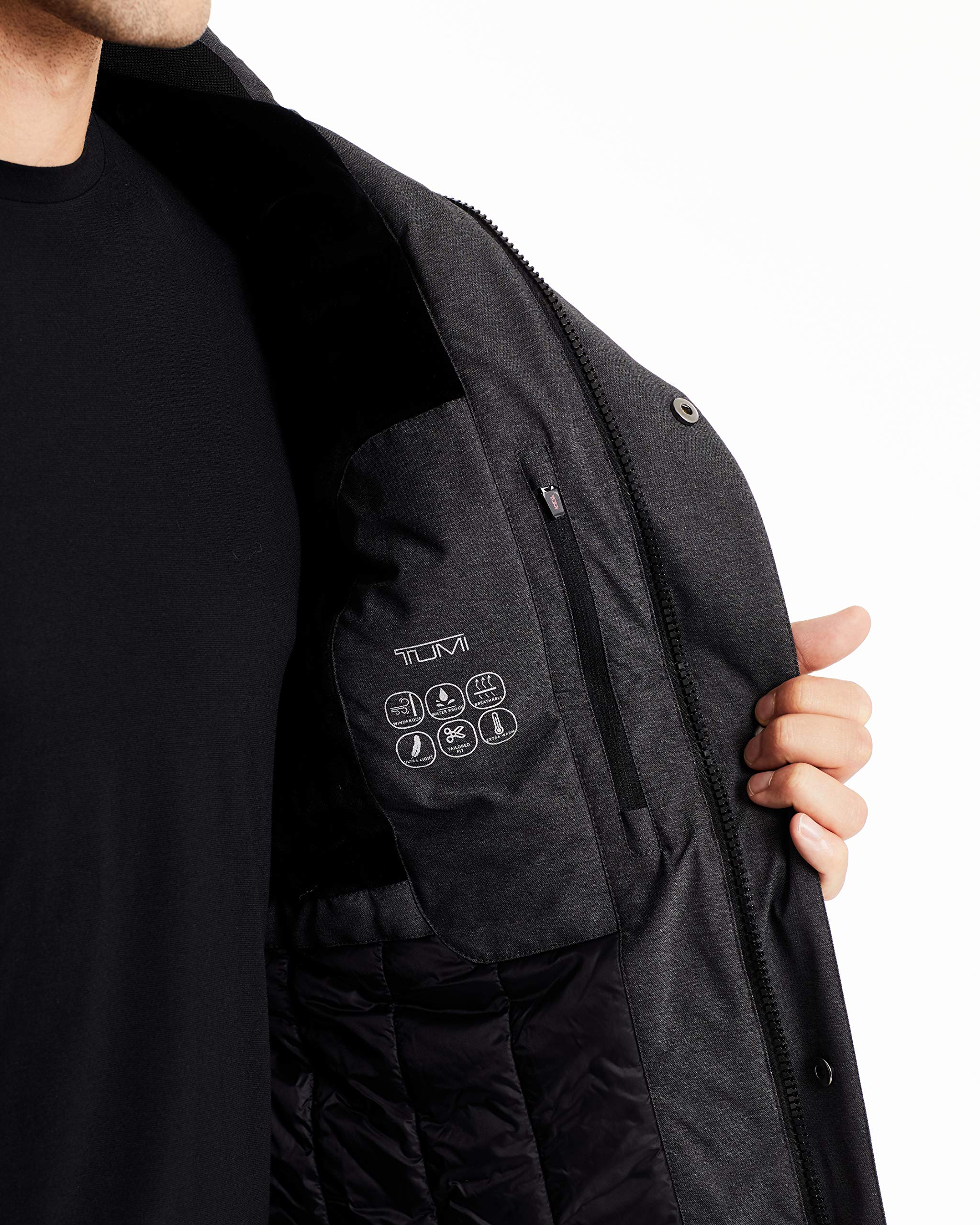 TUMI Men's Business Preferred Tech Mac, Charcoal Melange, XX-Large