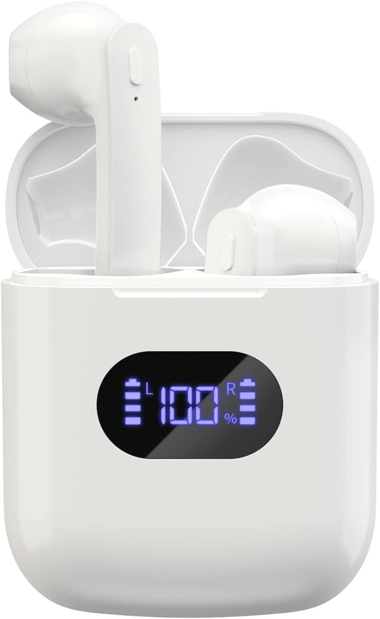 Wireless Earbuds, Bluetooth 5.3 Earbuds 36H Playtime with LED Power Display Charging Case Premium Sound Wireless Headphones Built-in Mic Crystal-Clear Calls Earphones for Sport and Working