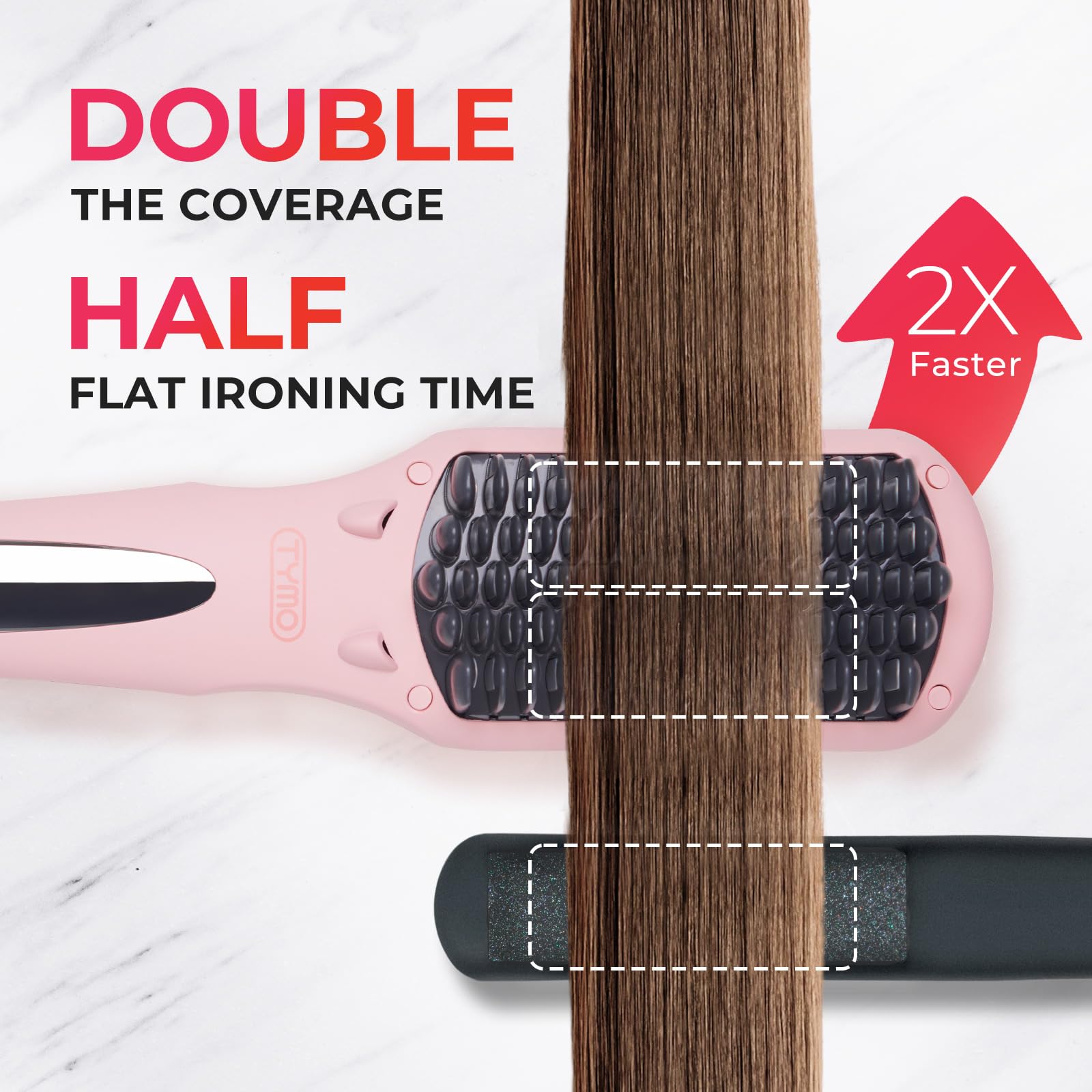 TYMO Rota Automatic Curling Iron 1 Inch + TYMO Ionic Hair Straightener Brush for fast hair styling