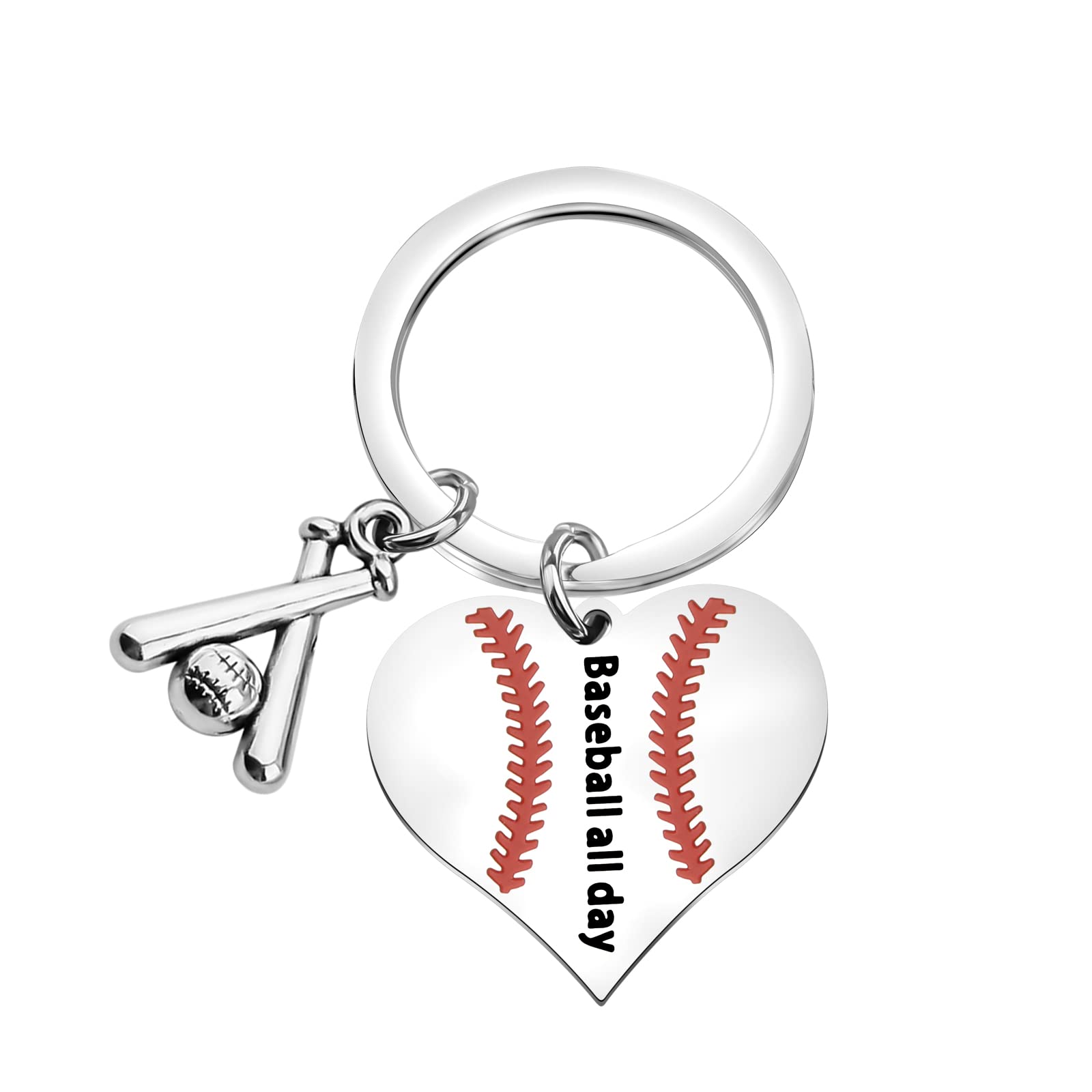 WSNANG Baseball Keychain Baseball Player Gifts Baseball Lover Jewelry Baseball Team Baseball Coach Thank You Gift (silver)