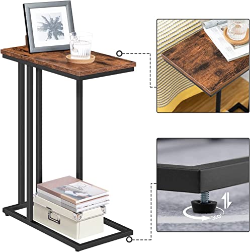 UTOQIA Coffee Table for Living Room Sofa End Table Coffee Table for Small Space Living Room Bedroom Tall Wood Accent Furniture with Metal Frame End Table Side Table