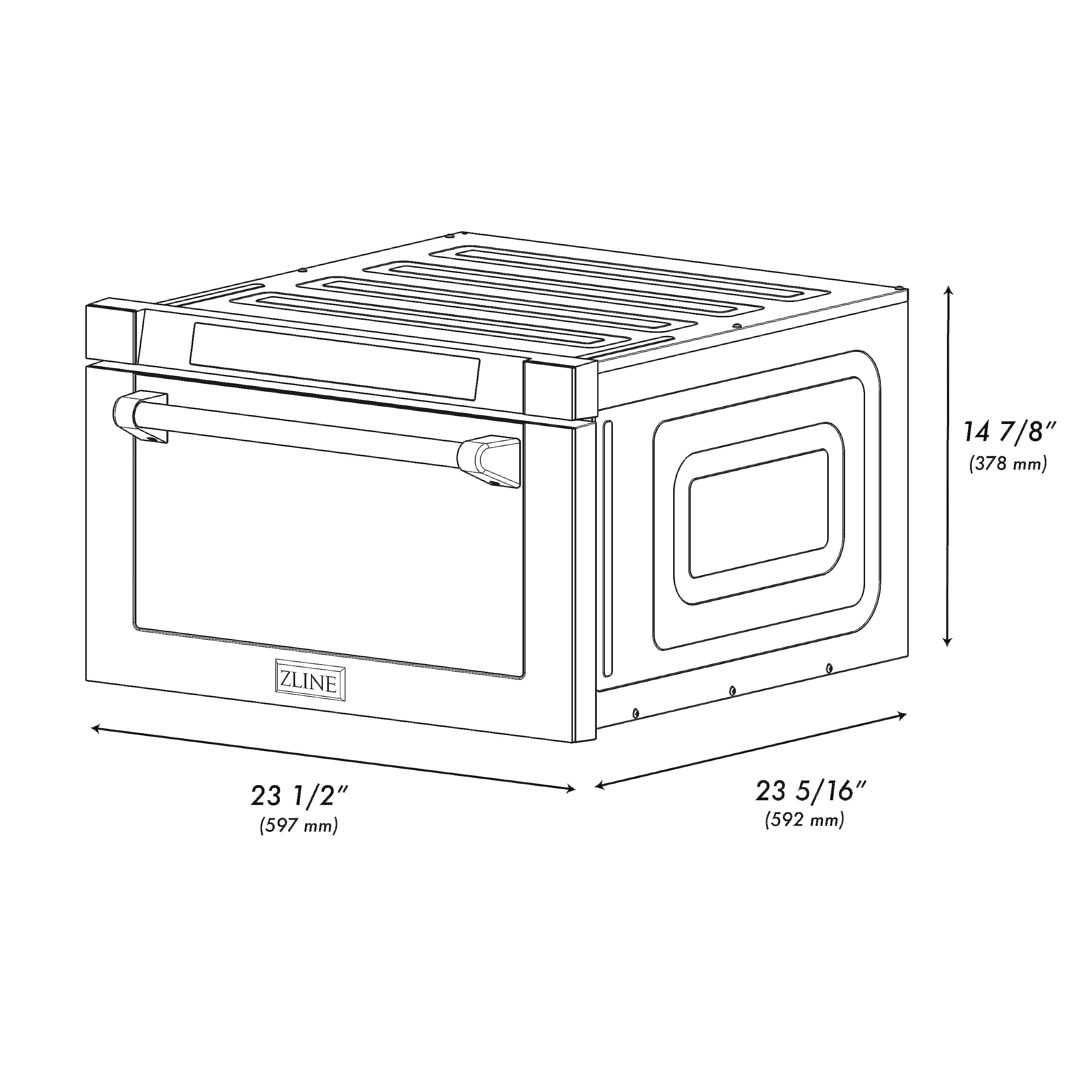 ZLINE Autograph Edition 30" 1.2 cu. ft. Built-in Microwave Drawer in Black Stainless Steel and Gold Accents