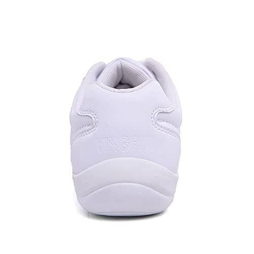 YSMIIH Women White Cheer Shoes Cheerleading Walking Girls Tennis Soft Dance Sneakers(White,8