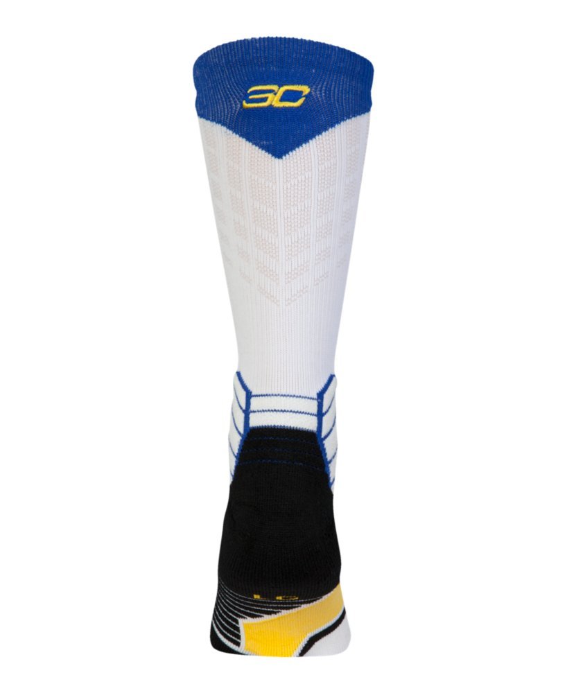 Under Armour Youth Basketball Curry Crew Socks, 1-Pair , White/Royal , Small