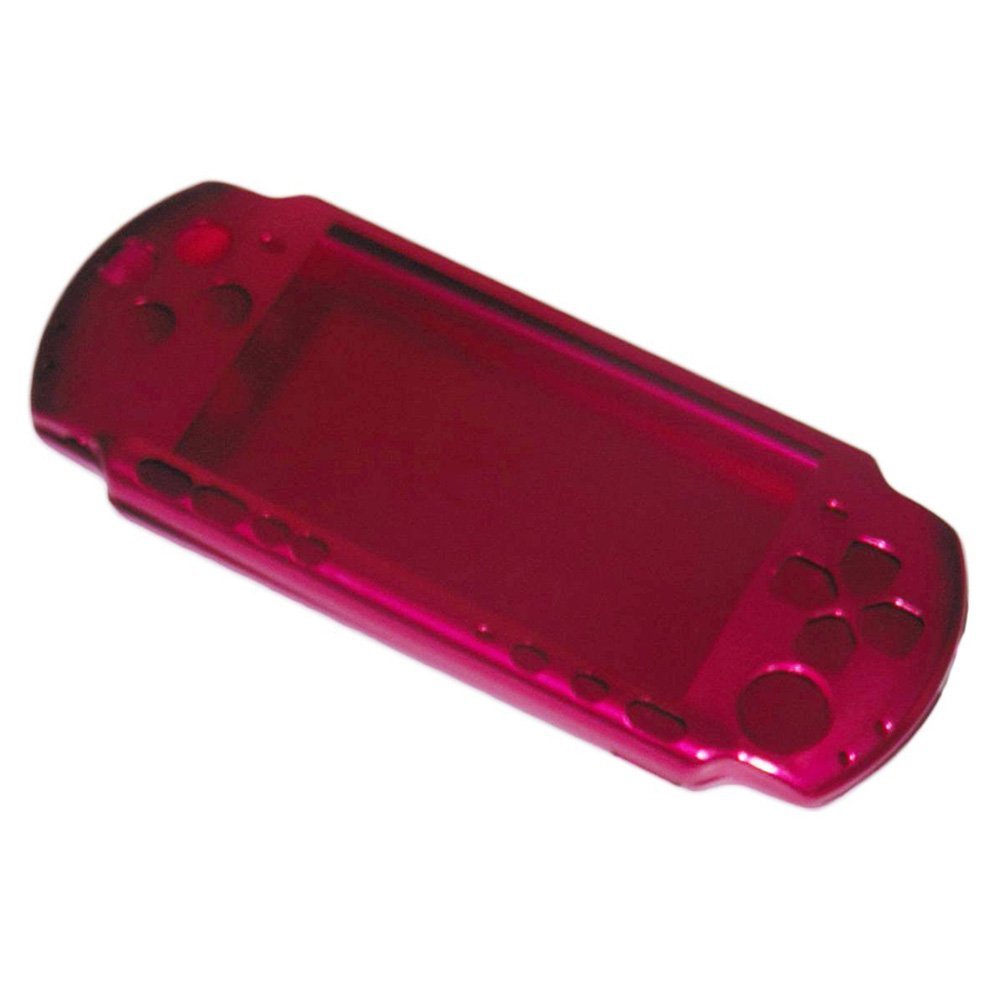 XFUNY Case for PSP 3000, Aluminum Hard Protective Case Cover Shell Guard Protector Faceplate Decal Mod for PSP 3000 Console - Red