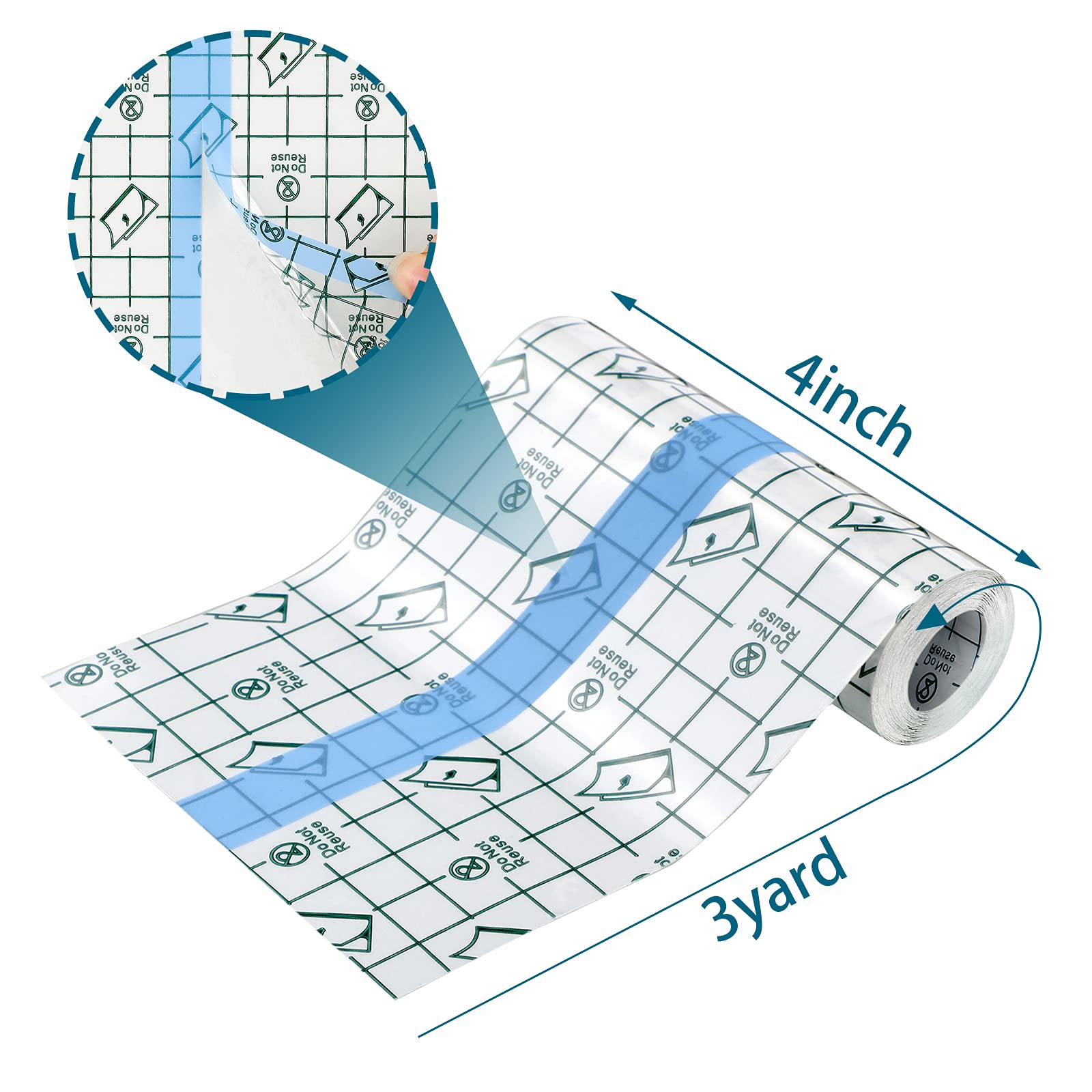 Spnico 6 Rollos de Vendajes Adhesivos Elásticos Transparentes Vendas Adhesivas Impermeables Rollo de Vendaje de Película Clara para Ducha Cinta Adhesiva Transparente, 4 Pulgadas x 3 Yardas