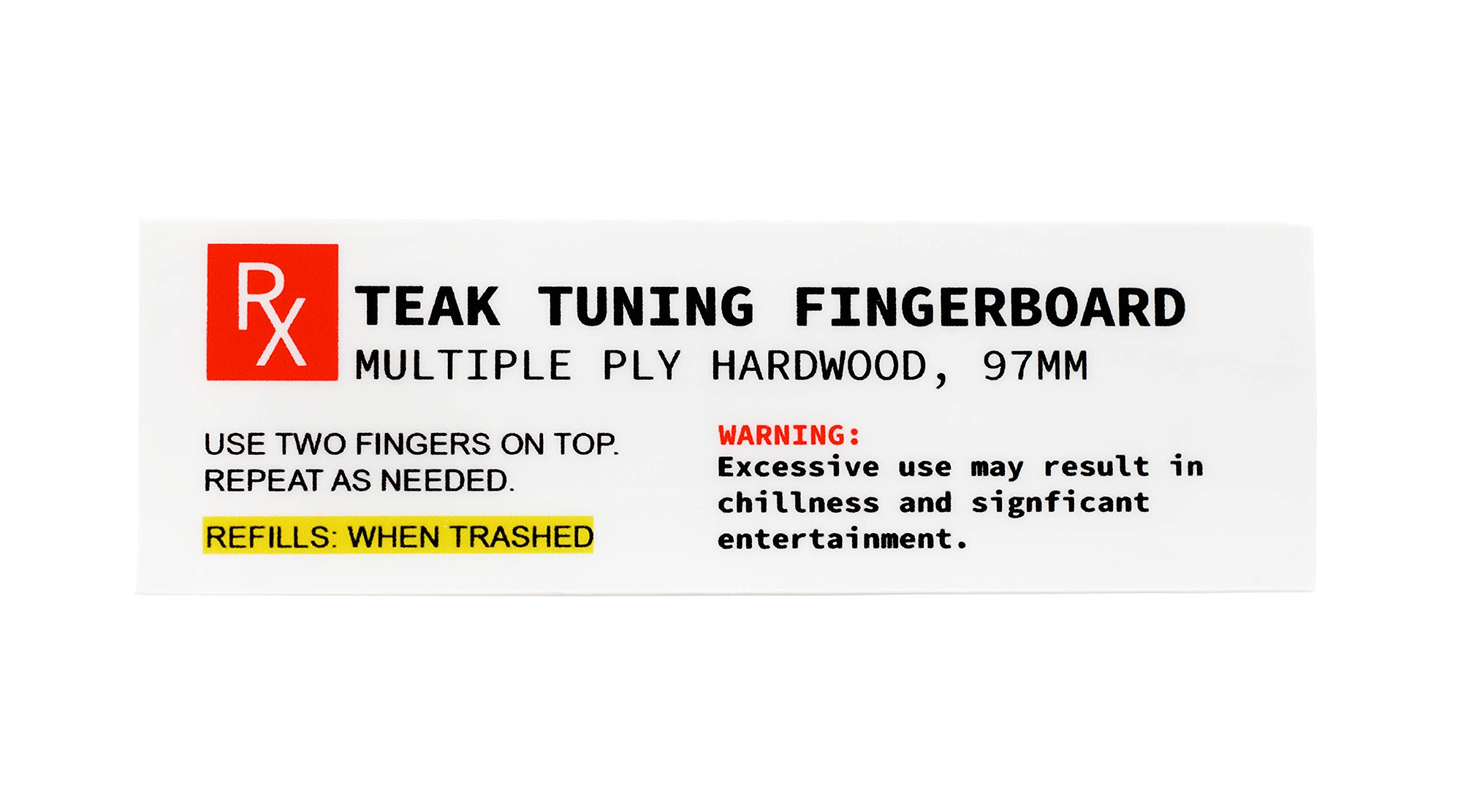 Teak Tuning Fingerboard Deck Graphic, Teak Prescription" - Adhesive Graphics to Customize Your 35mm - 110mm Long, 35mm Wide, 0.2mm Thick - Waterproof Vinyl - Includes Mini File