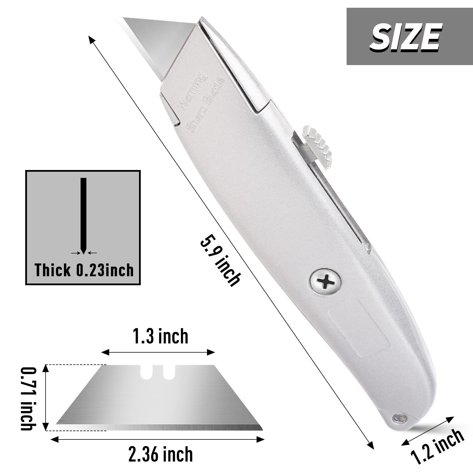 TIFICAL 2-Pack Box Cutter Utility Knife, Box Cutter Retractable with 3-Position Auto-Lock, Sharp SK5 Blade Box Cutters, Box Cutters Retractable Heavy Duty with Ergonomic Handle Exacto Knife, Orange
