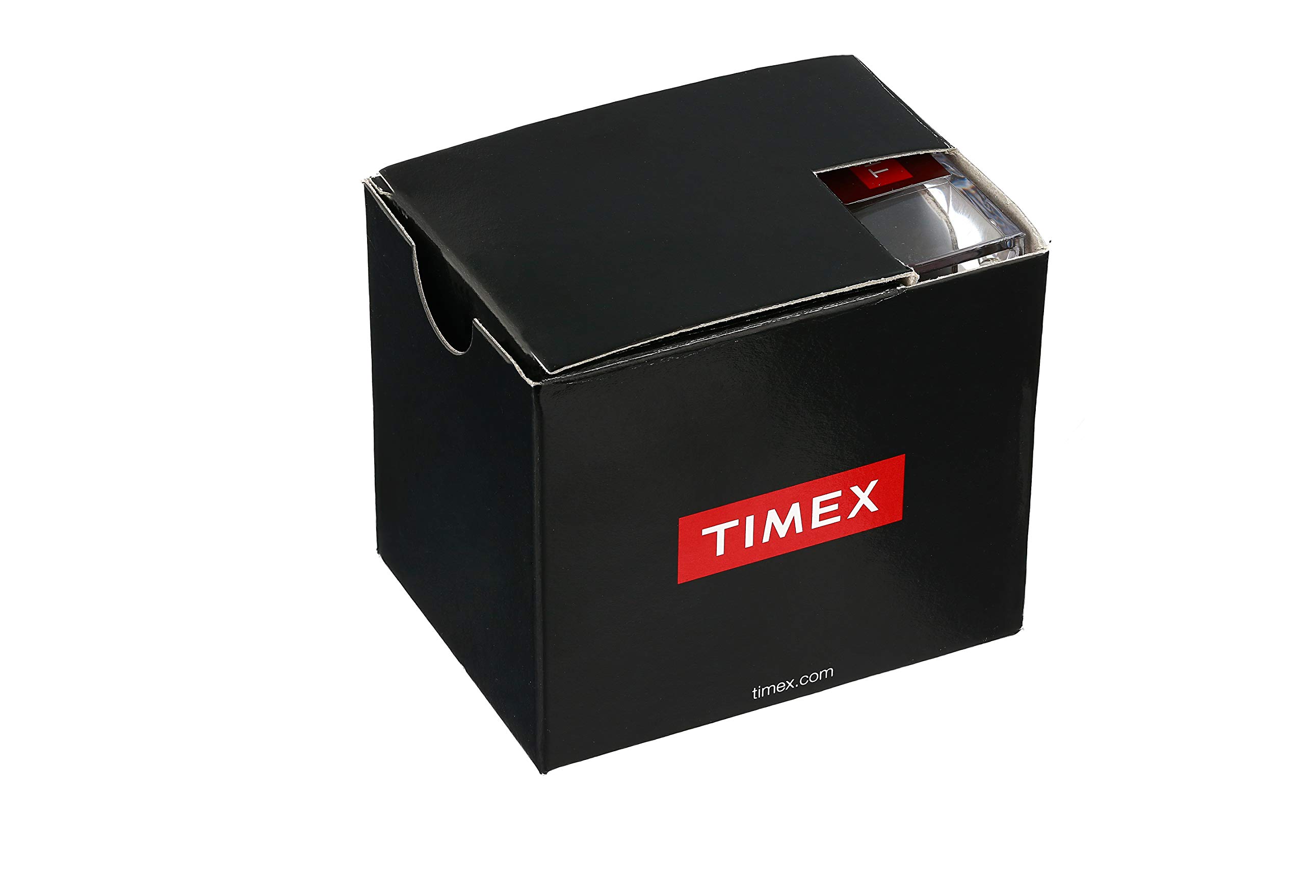 Timex Men's Easy Reader 35mm Watch – Gold-Tone Case White Dial with Black Leather Strap