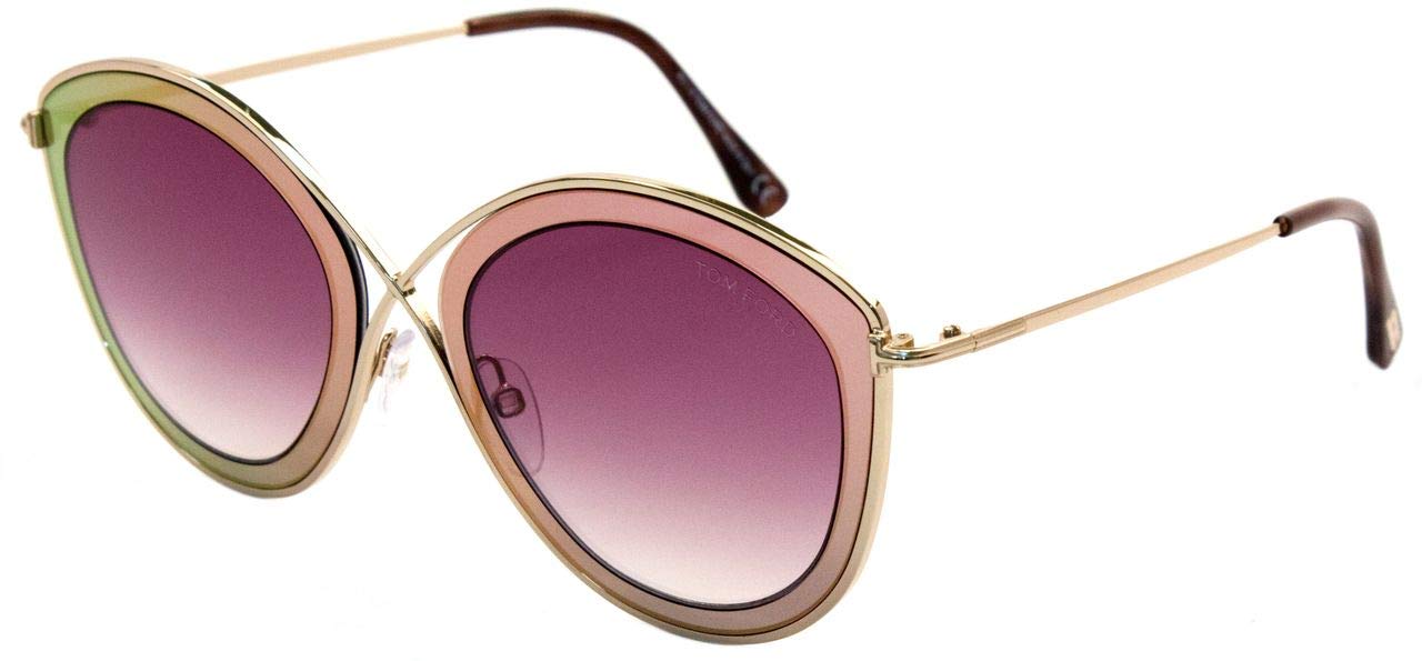 Tom Ford Cateye Sunglasses TF604 Sascha-02 77T Gold/Pink 55mm FT0604