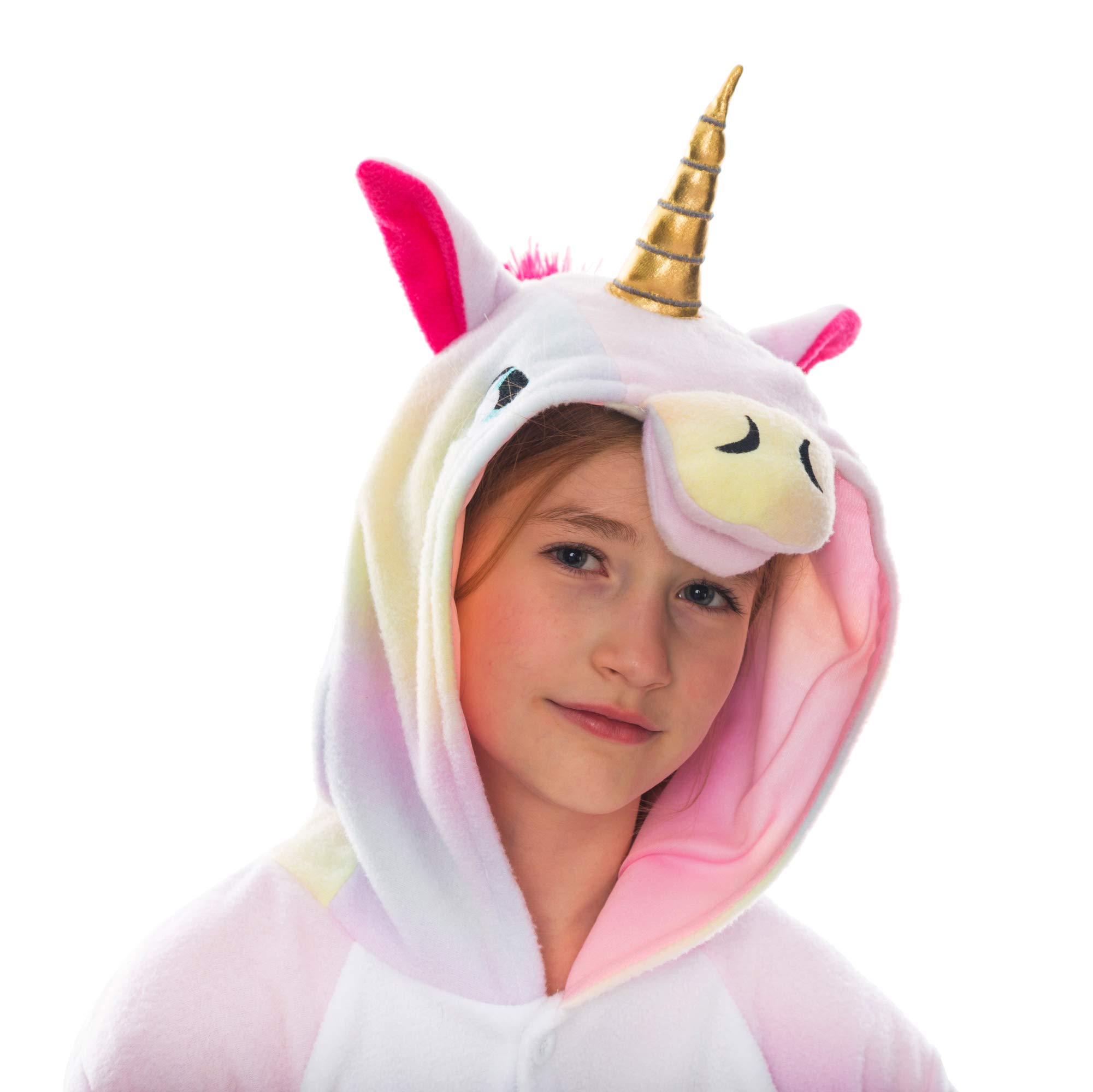 Spooktacular Creations Unisex Child Pajama Plush jumpsuit One Piece Unicorn Animal Costume (4-6 yr)