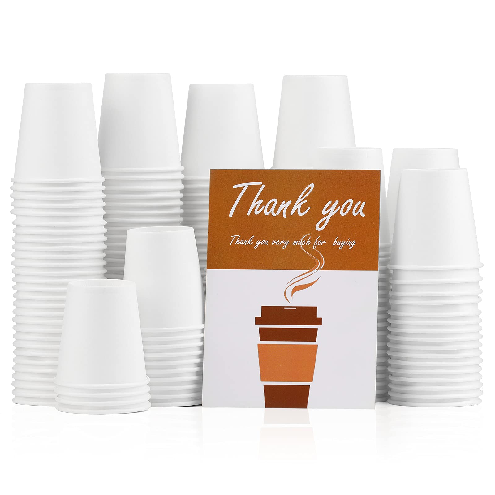Wuadua [300 Pack] 3 oz Disposable Paper Cups, Bathroom Paper Cups, White Espresso Cups, Small Paper Cups for Bathroom, Kitchen,Tasting, Party and Event
