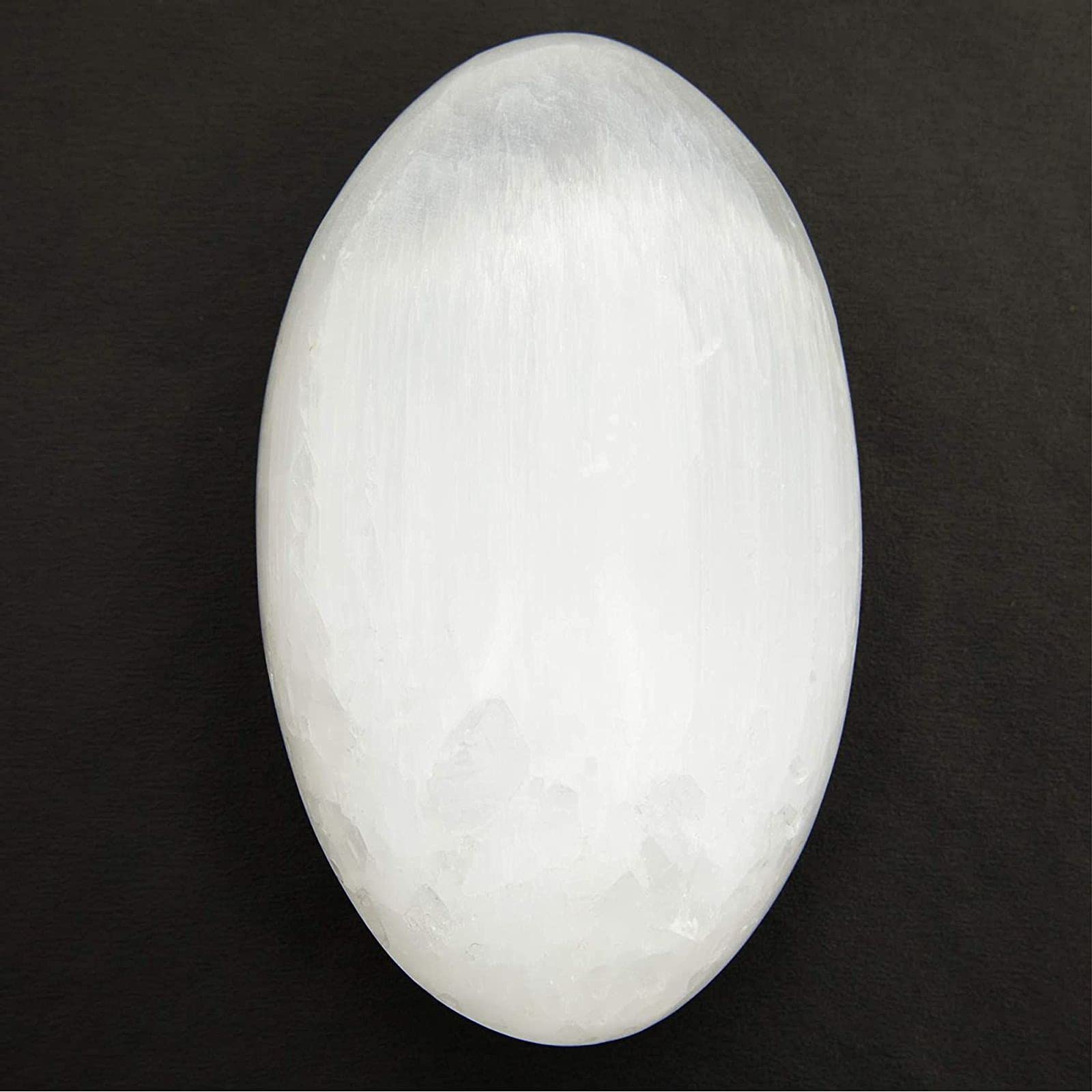 Wellbrite Healing Crystals, Selenite Palm Stones (3 Inches, 3 Pack)
