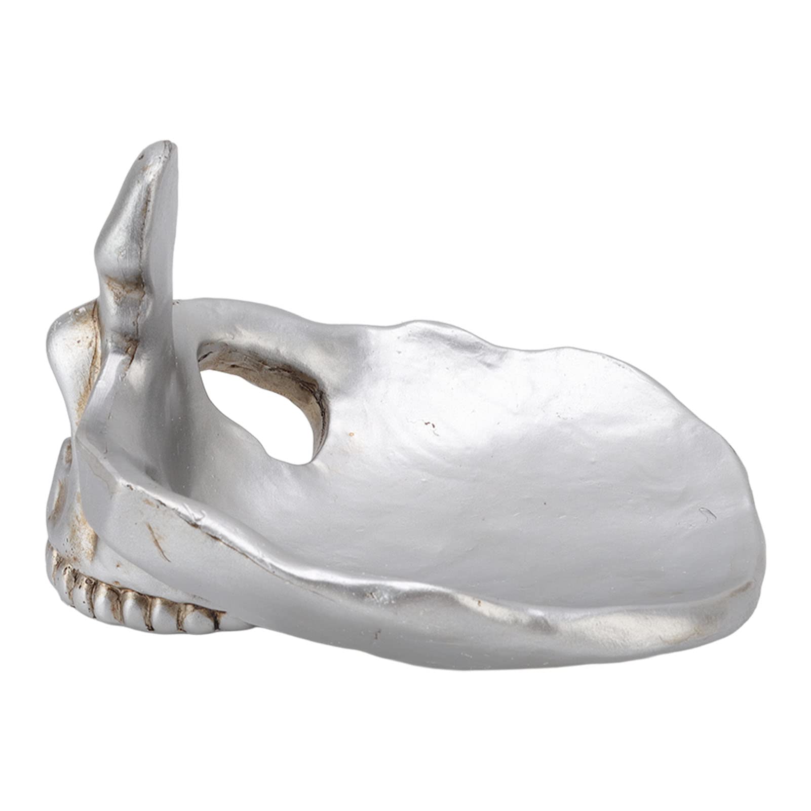 Yoidesu Skull Glasses Stand, Eyeglasses Display Stand Decorative Synthetic Resin Statue Rustic Glasses Stand with a Storage Tray for