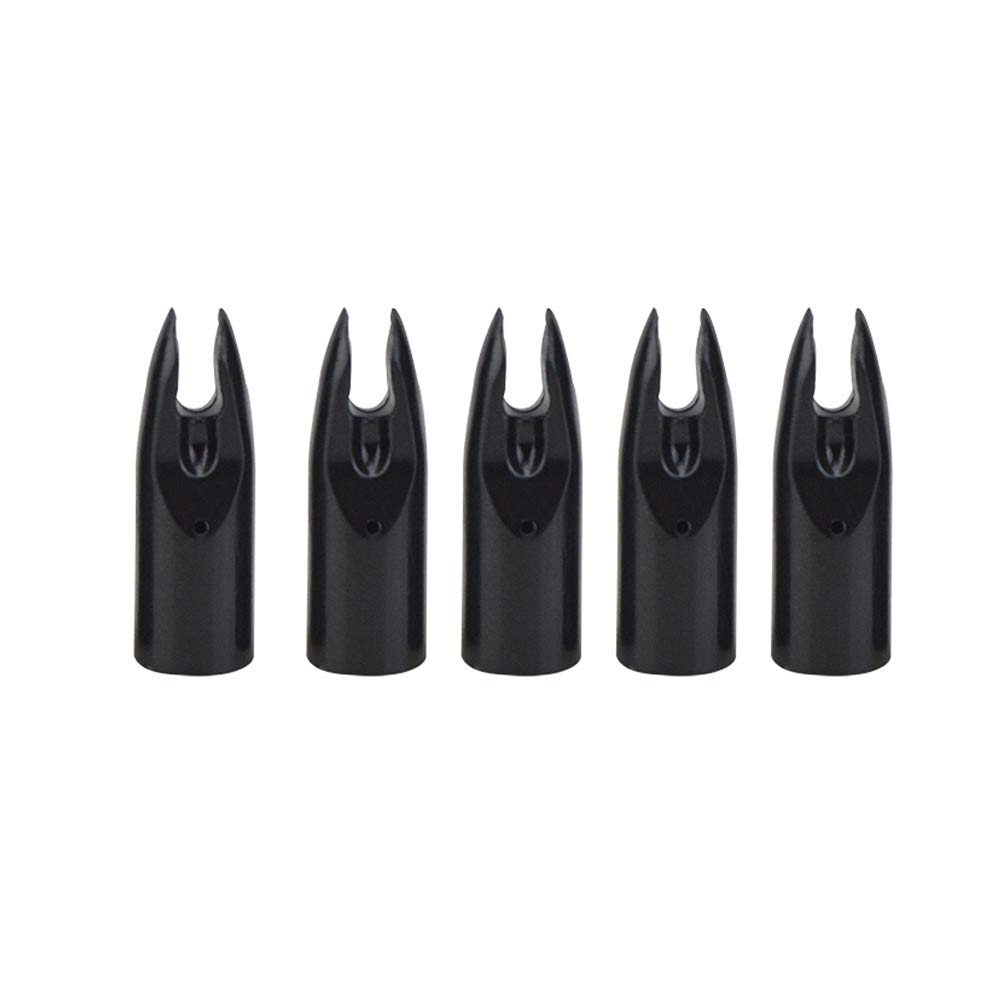 ZSHJG 50 Pack Archery Arrow Nock Glue On 7mm Arrow Shaft for DIY Hunting Arrows Recurve Bow Compound Bow (black)