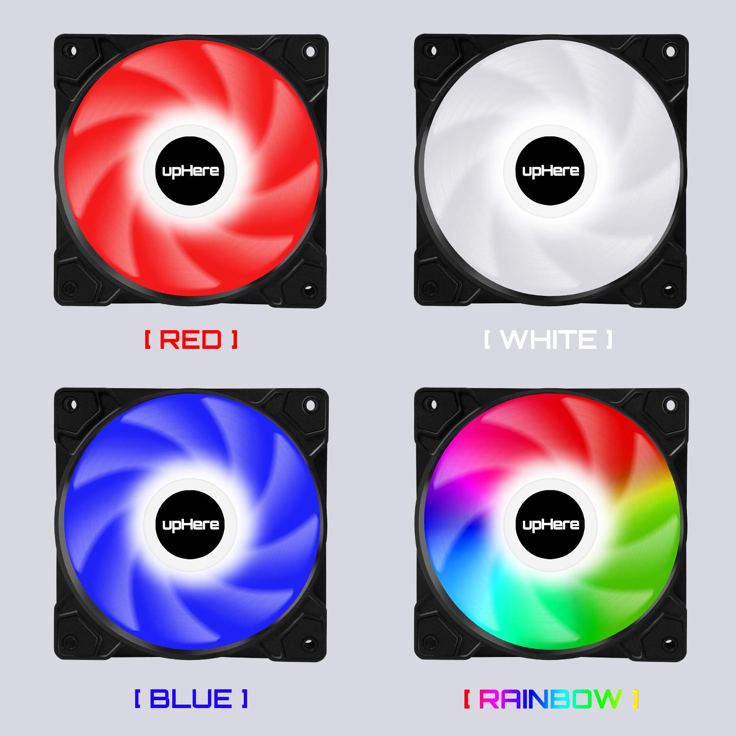 upHere 120mm 3-Pin High Airflow Long Life Red LED Case Fan for PC Cases, CPU Coolers, and Radiators 3-Pack,SR12-RD3-3-US