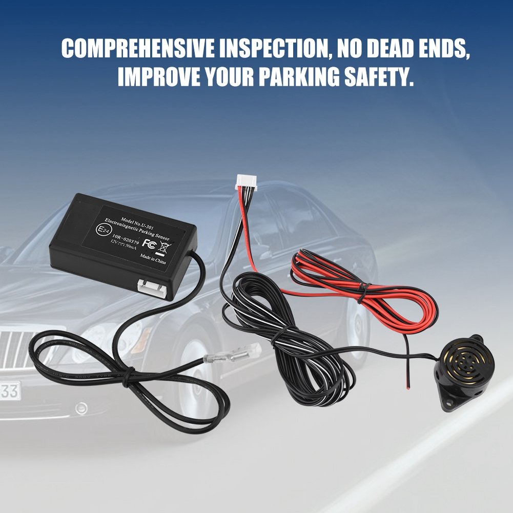 Tihebeyan Auto Electromagnetic Car Radar Sensor System, Reverse Parking Parking Reverse Backup Radar Sensor Car Electromagnetic Parking Kit