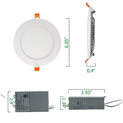 TDLOL 12Pack 5000K/4000K/3000K CCT Selectable 6 Inch Ultra Thin Recessed Light with Junction Box, 100W Equivalent Dimmable Slim Downlight, 950LM High Brightness Recessed Light Fixtures-ETL Listed