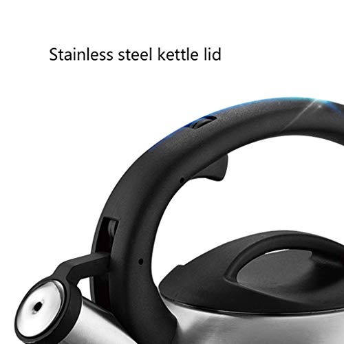 ZNZN Stainless Steel Kettle Round Whistling Teapot Silver Boiling Water Kettle with Ergonomic Handle (2.5L/84.5OZ,3.5L/118.3OZ) Multifunctional Water Kettle (Color : 3.5L (118.3OZ))