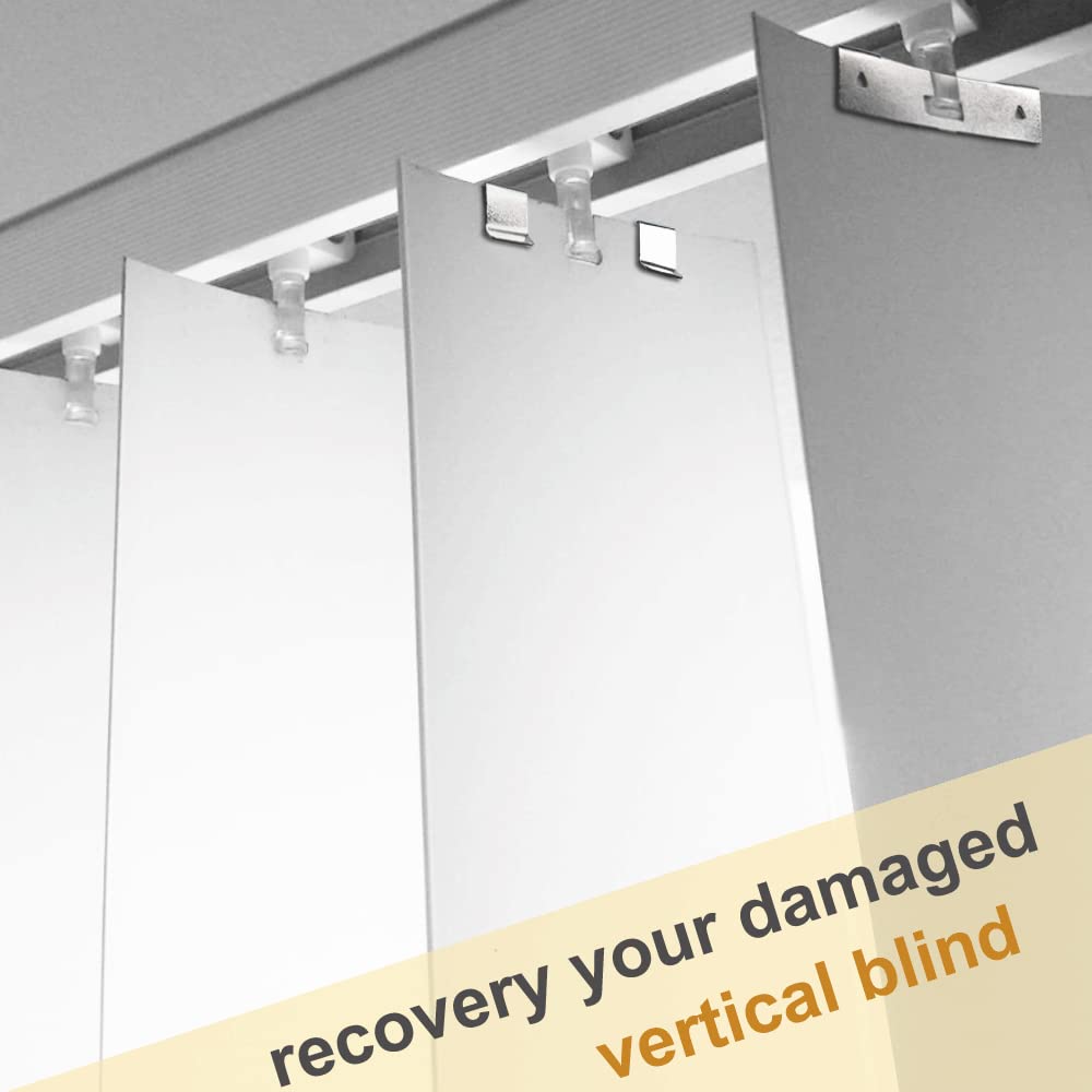 Vertical Blind Repair Vane Savers, Electroplated Vertical Blinds Repair Kit, Vertical Blind Repair Clips, Metal Vertical Blind Repair Tabs for Vertical Blinds Replacement Slats (20 PCS)