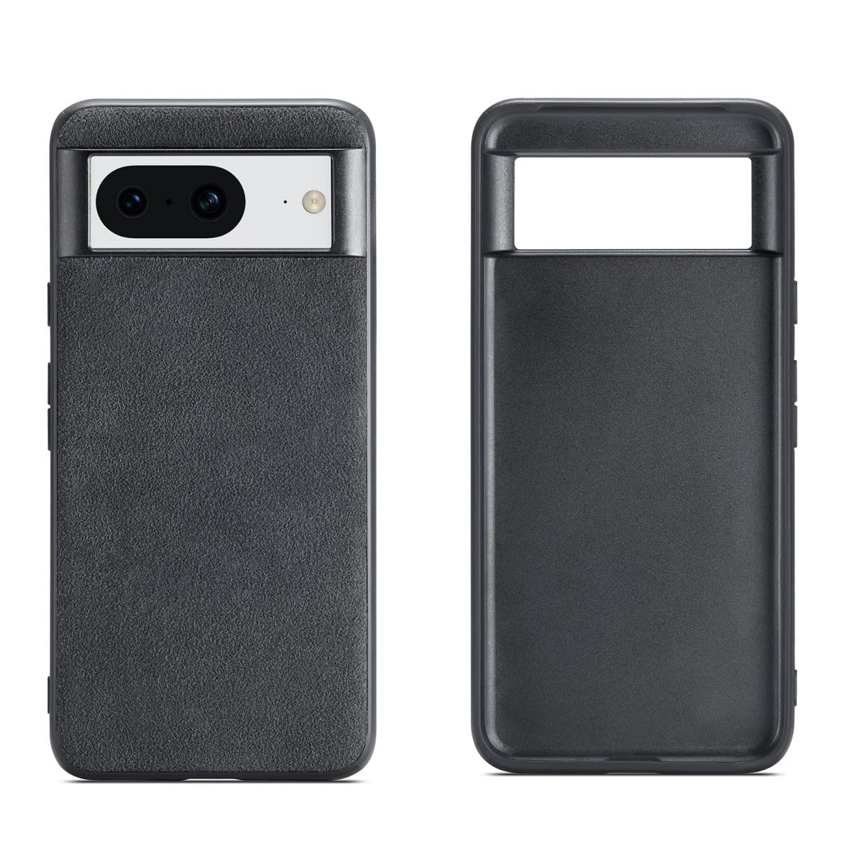 TYXDKJ Alcantara Case for GooglePixel 8,Handmade Half-Wrapped Synthetic Suede Cover (Black)