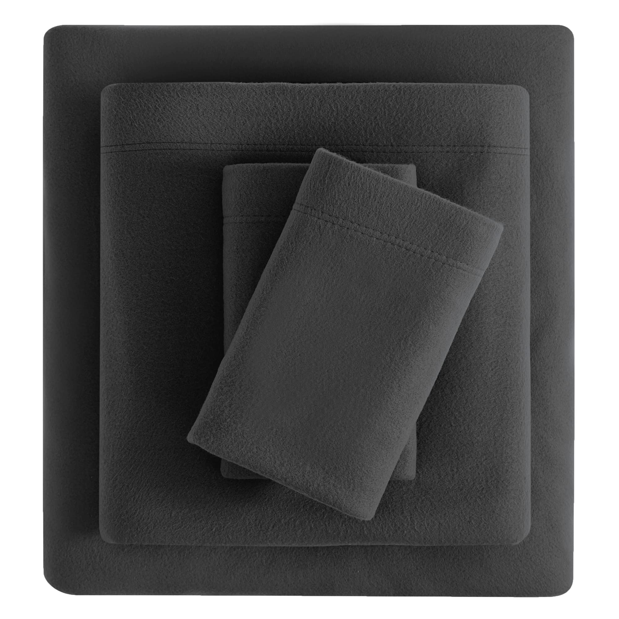 Viviland Plush Micro Fleece Full Bed Sheet Set - Soft Fuzzy Polar Fleece Velour Velvet Sheets - Extra Warm Winter Fleece Bed Sheets with Deep Pocket - Emerald Green - Full