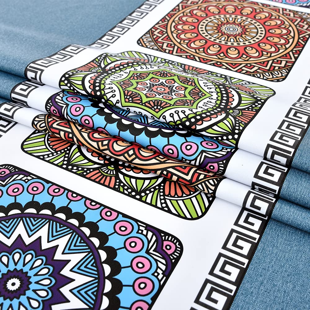 Zobesta Blue Vinyl Tablecloths Square Tablecloth Waterproof, Plastic-PVC Table Cloth Waterproof Table Cover Heavy Duty Vinyl Tablecloth for Kitchen Dinning Party (55 x 55 Inch, 4 Seats, Blue)