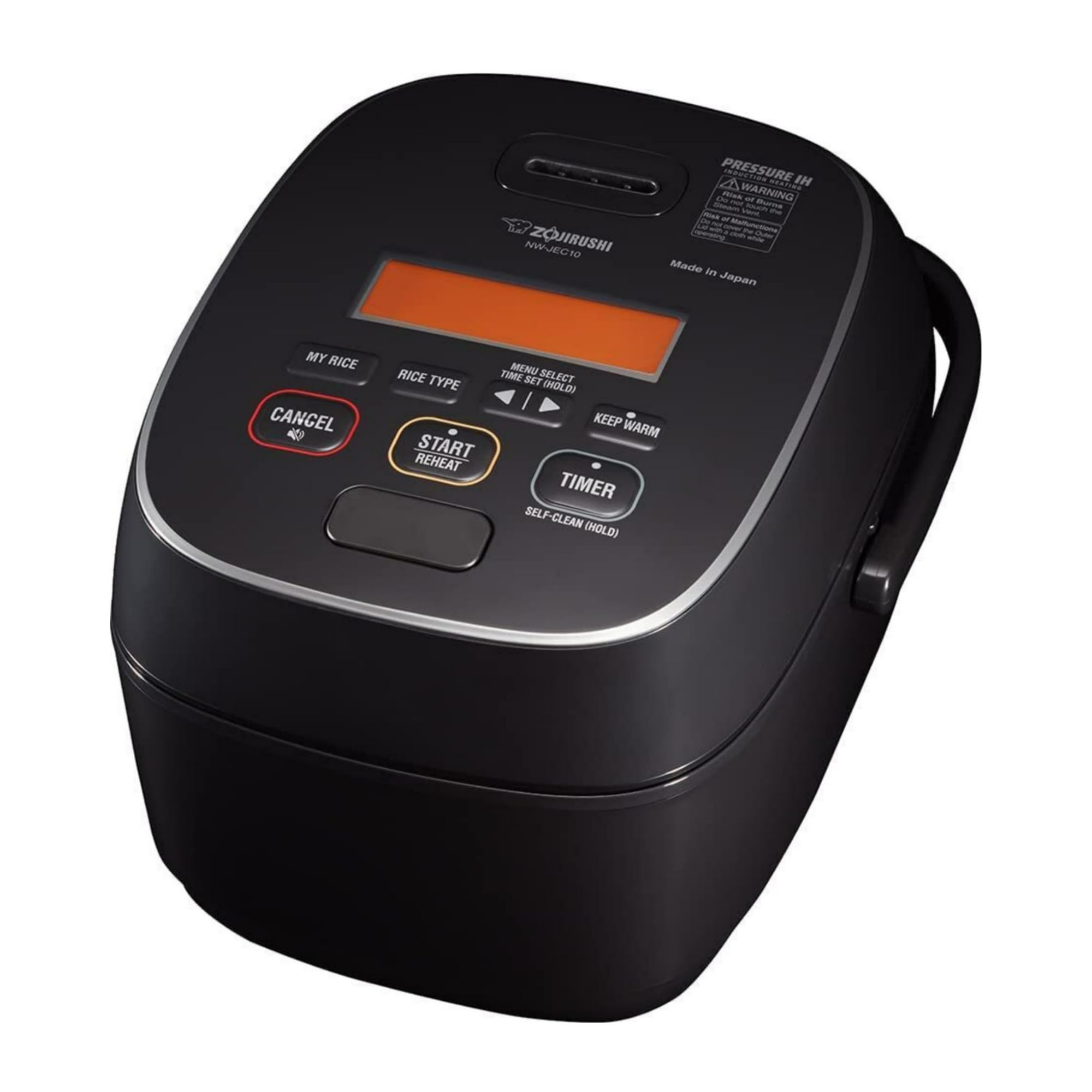 Zojirushi NW-JEC10BA 5.5-Cup Capacity Pressure Induction Heating Rice Cooker and Warmer (Black) Bundle with 15-Inch Bamboo Spoon, Rice Washing Bowl and Cocking Book (4 Items)