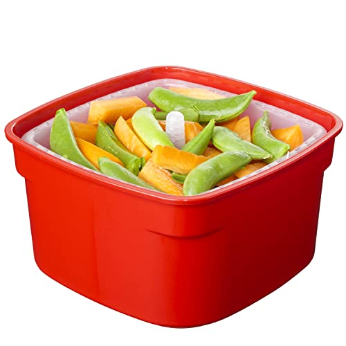 Sistema Microwave Collection Steamer, Small, 50 oz./1.4 L, Red