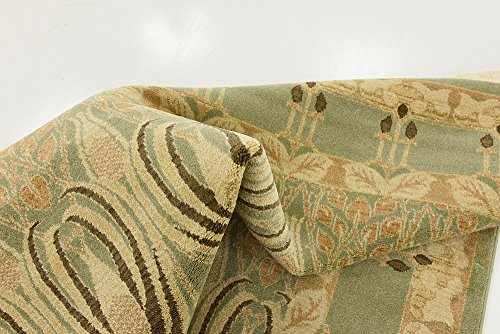 Unique Loom Edinburgh Collection Area Rug - Canmore (7' 1" x 10' Rectangle, Light Green/ Cream)