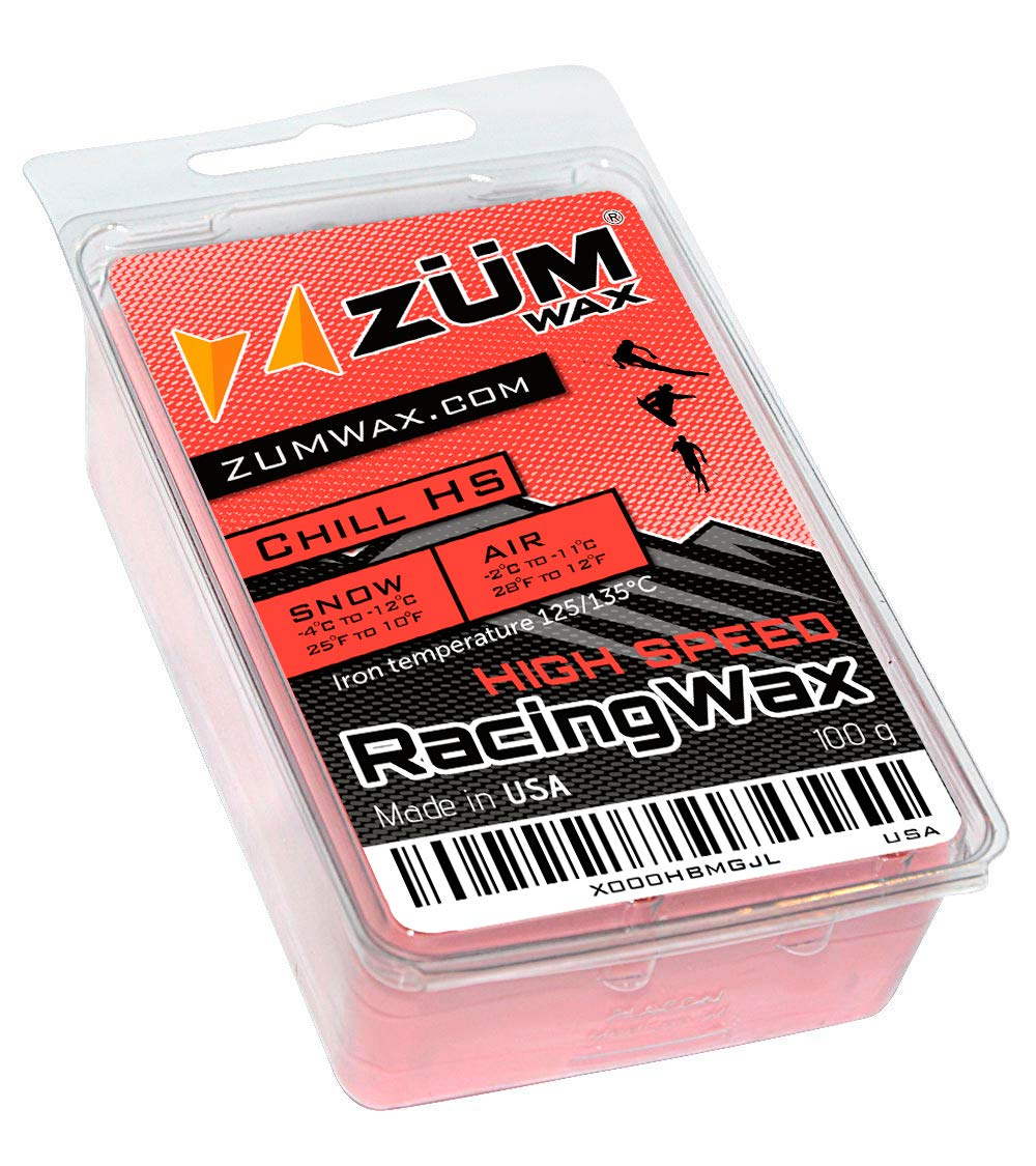 ZUMWax HIGH SPEED RACING GLIDE WAX Ski/Snowboard/NORDIC/Cross-Country - CHILL Temperature - 100 gram - Super-FAST!!! Environmentally Friendly & NON-TOXIC! FULLY TSCA COMPLIANT!!!