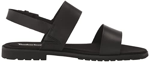 Timberland Women's Chicago Riverside Backstrap Sandal, Black Full-Grain, 8