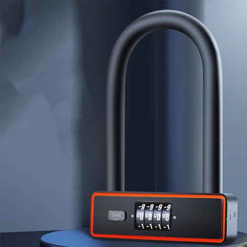 U Lock Heavy Duty, Motorcycle D Lock with 4 Digit for Safety, Anti Theft Combination U Lock,U Bolt Lock, Resettable Lock for Motorcycle, Bicycle Code Lock for Road