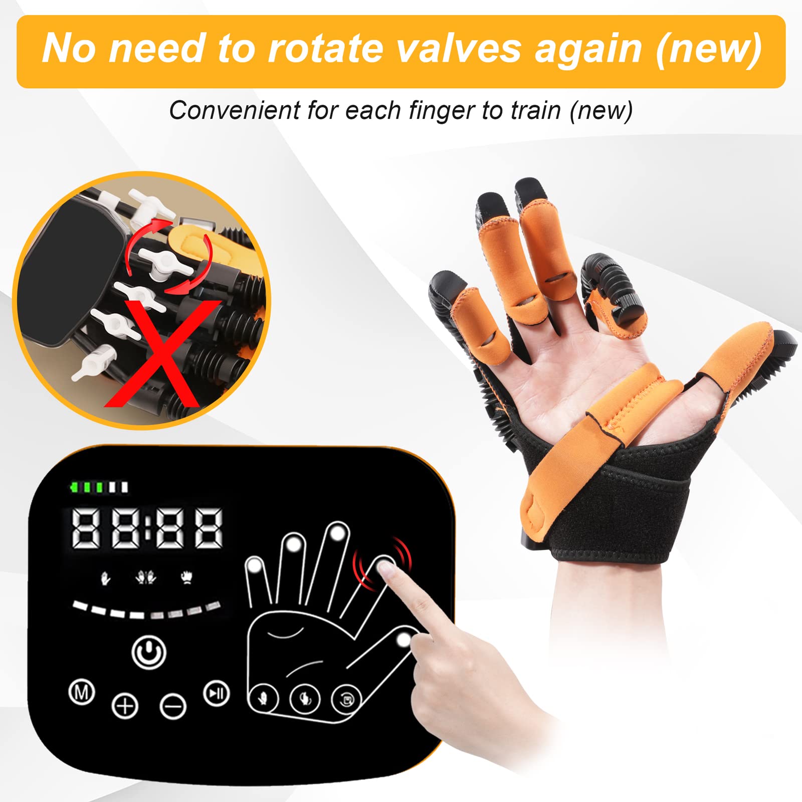 Upgraded Rehab Robot Gloves for Stroke Patients,Arthritis Stroke Hemiplegia Cerebral Palsy Finger and Hand Function Rehabilitation Physical Therapy Equipment,Finger and Hand Function Rehabilitation