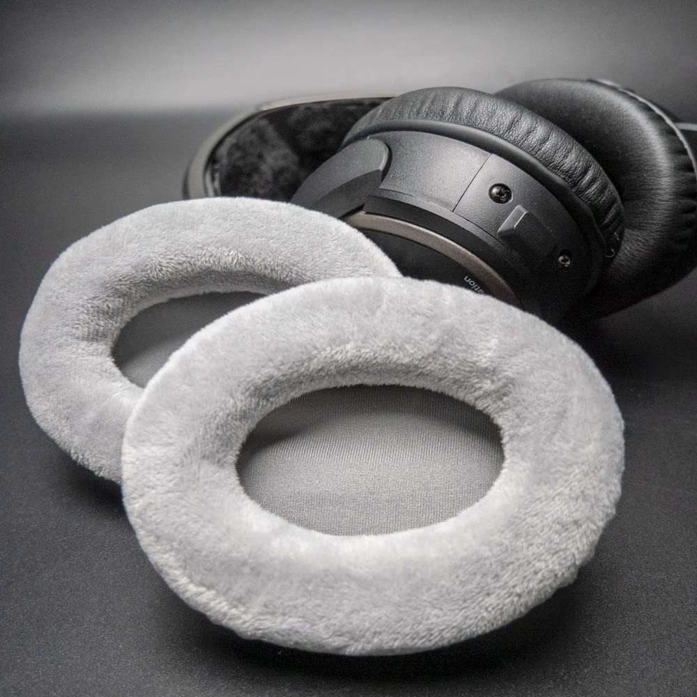 Voarmaks Soft Velvet Nap Velour Ear Pads Grey Foam Cushions Replacement EarPads Compatible with Bose A20 X A10 Aviation Headset for Comfortable Extended Wear