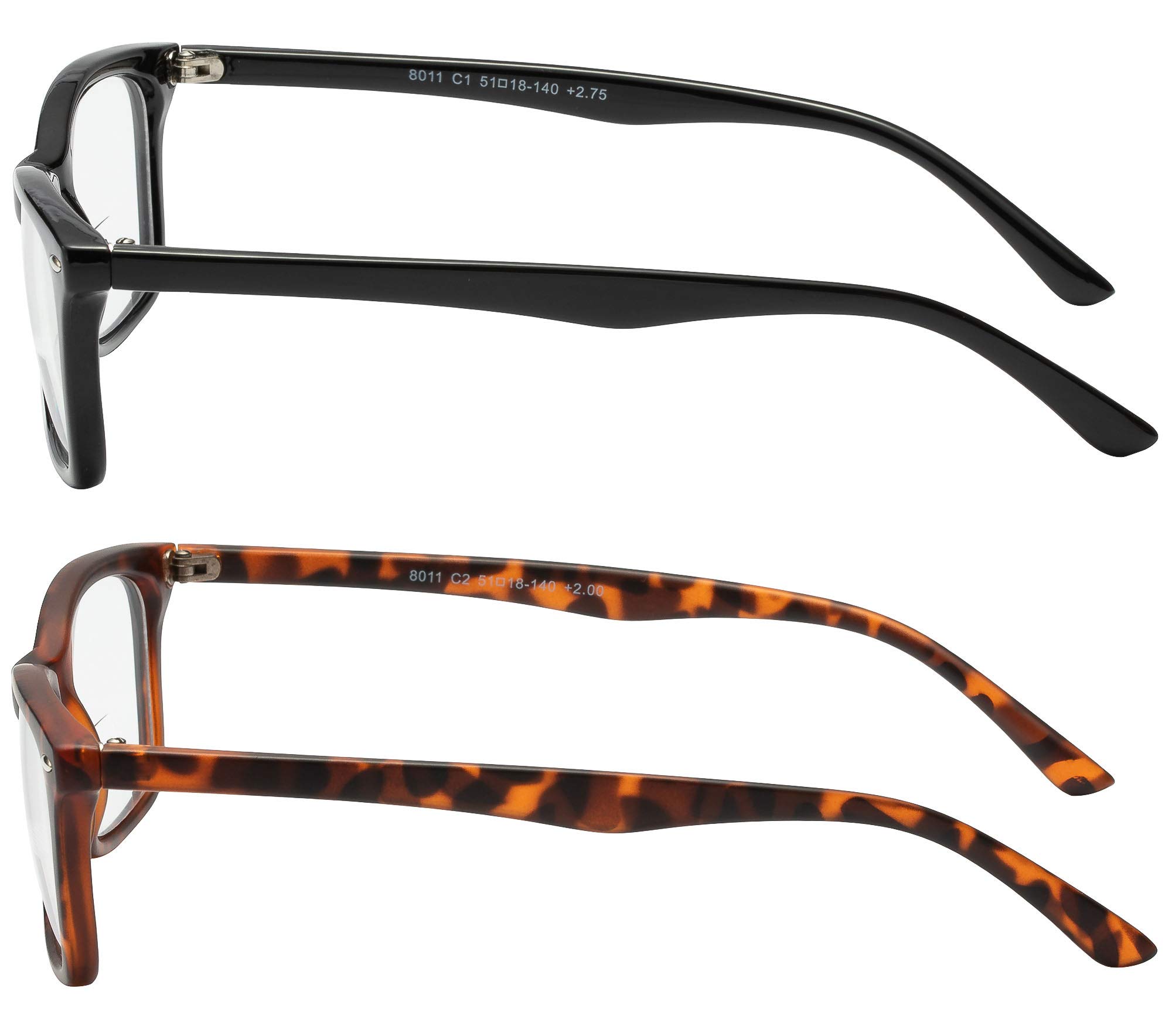 Yogo Vision Bifocal Reading Glasses 2 Pack Fashion Comfort Quality Bifocal Readers for Men and Women +2.25