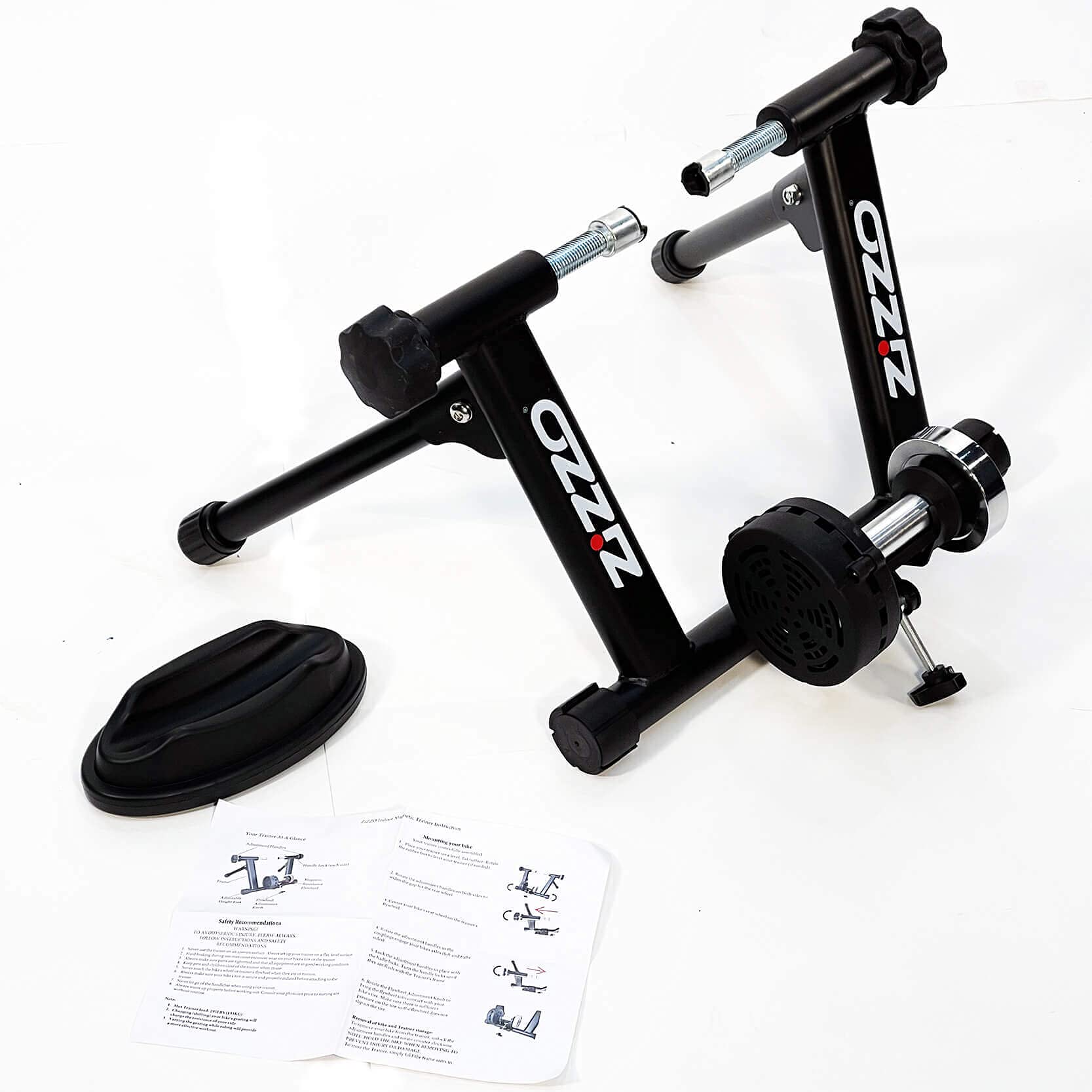 ZIZZO Folding Bicycle Indoor Trainer with Front Wheel Riser Block - FITS 20-INCH Wheel Bikes ONLY - NO EBIKE