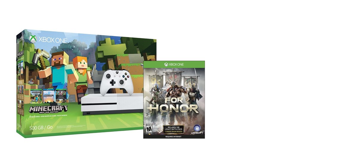 Xbox One S 500GB Console - Minecraft Bundle + For Honor