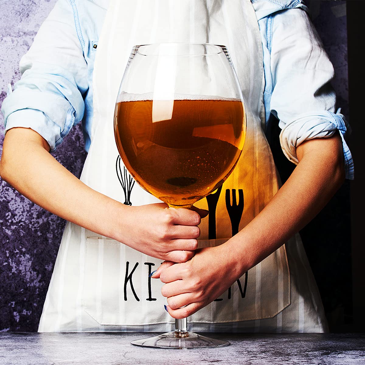 YUANXIN Giant Wine Glass Huge Stemware Creative Oversized Goblet Extra Large Champagne Glasses Beer Mug Red Wine Glasses(3200m)